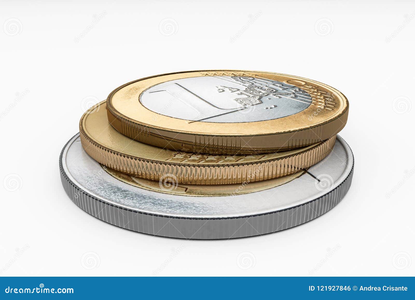 Euro Coins Isolated on White Background Stock Illustration ...