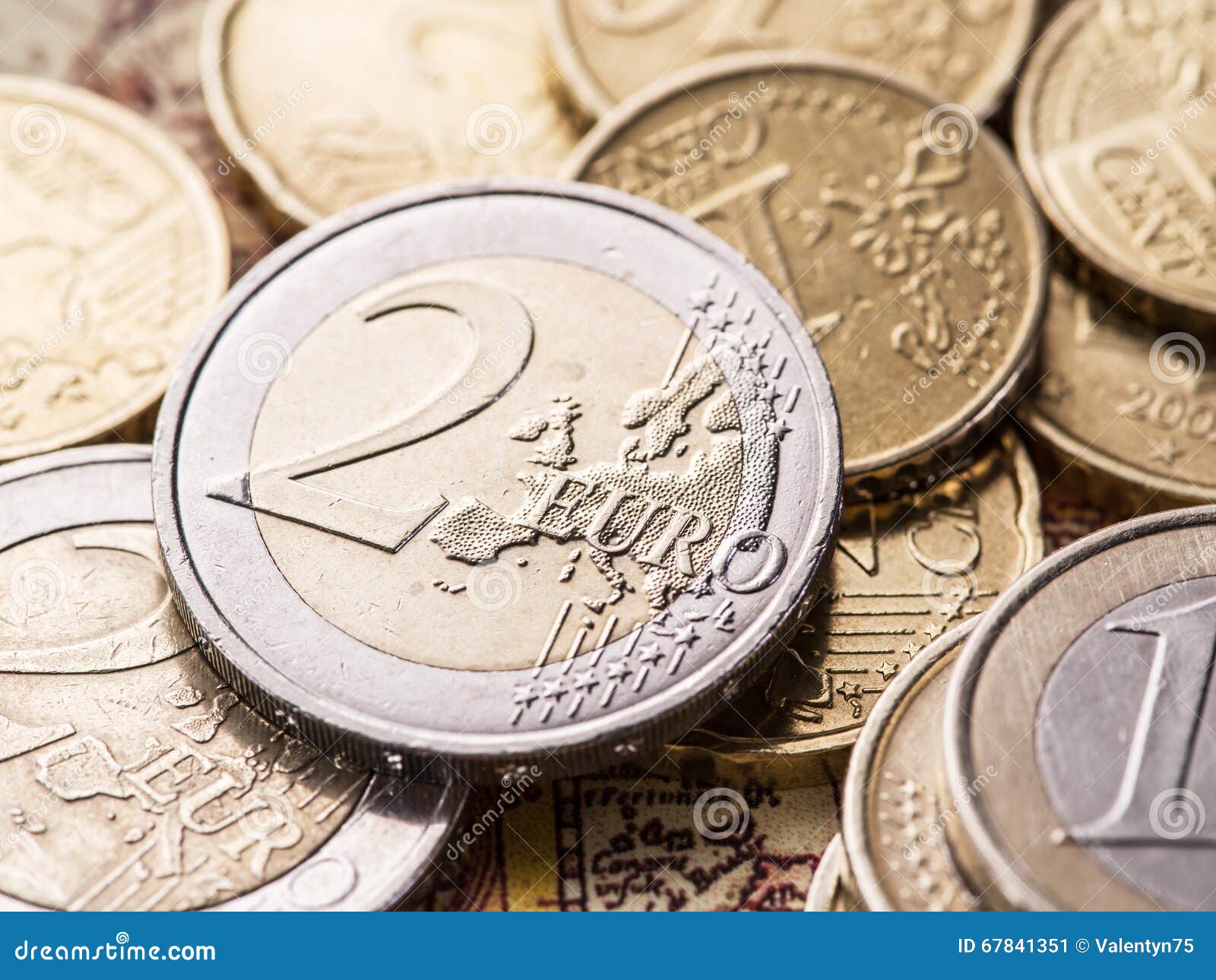 Euro Coins Over the Old World Map. Stock Image - Image of gold, europe ...