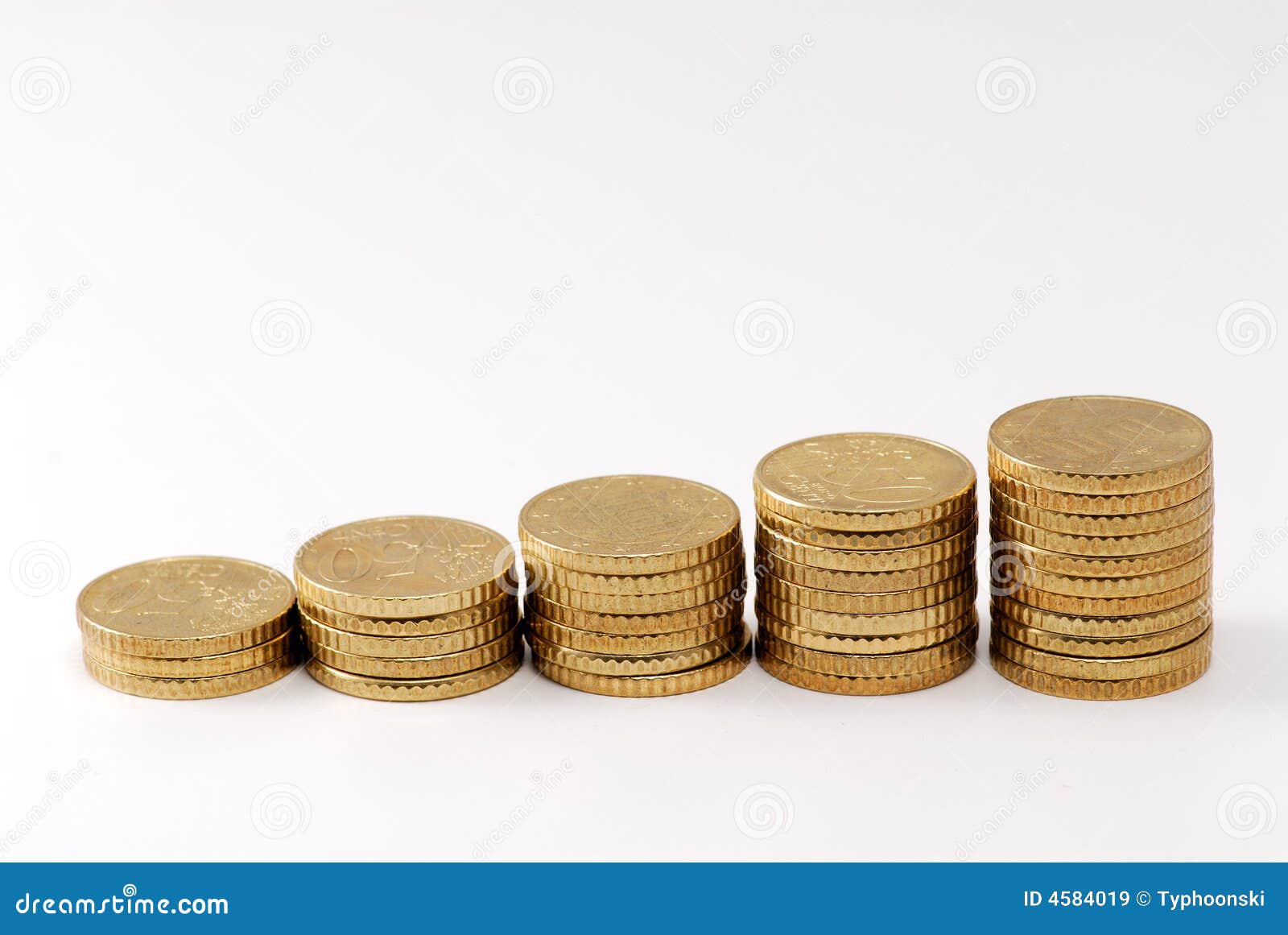 Euro coins piled up stock image. Image of financial, growth - 4584019