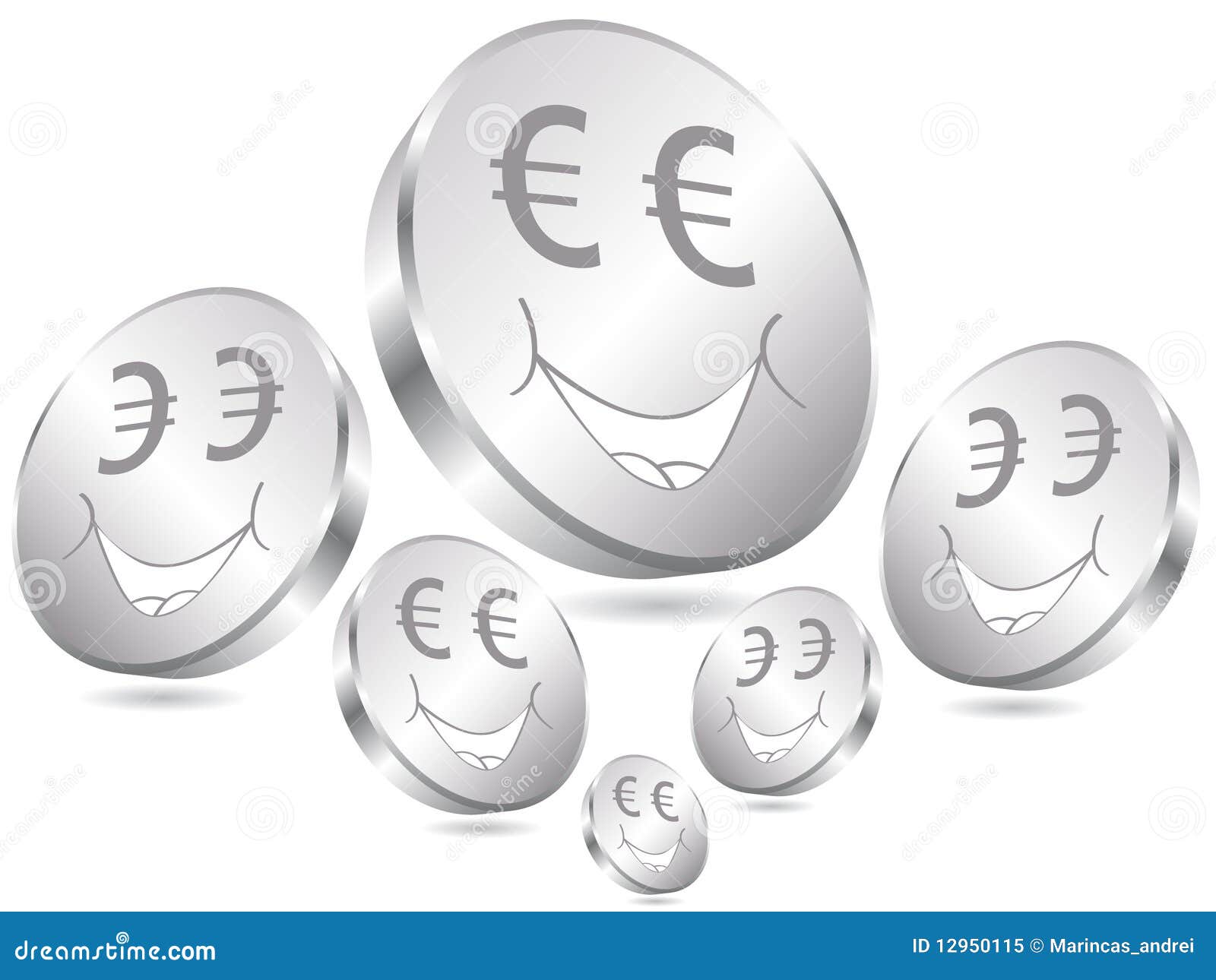 Euro coins poster stock vector. Illustration of cartoon - 12950115