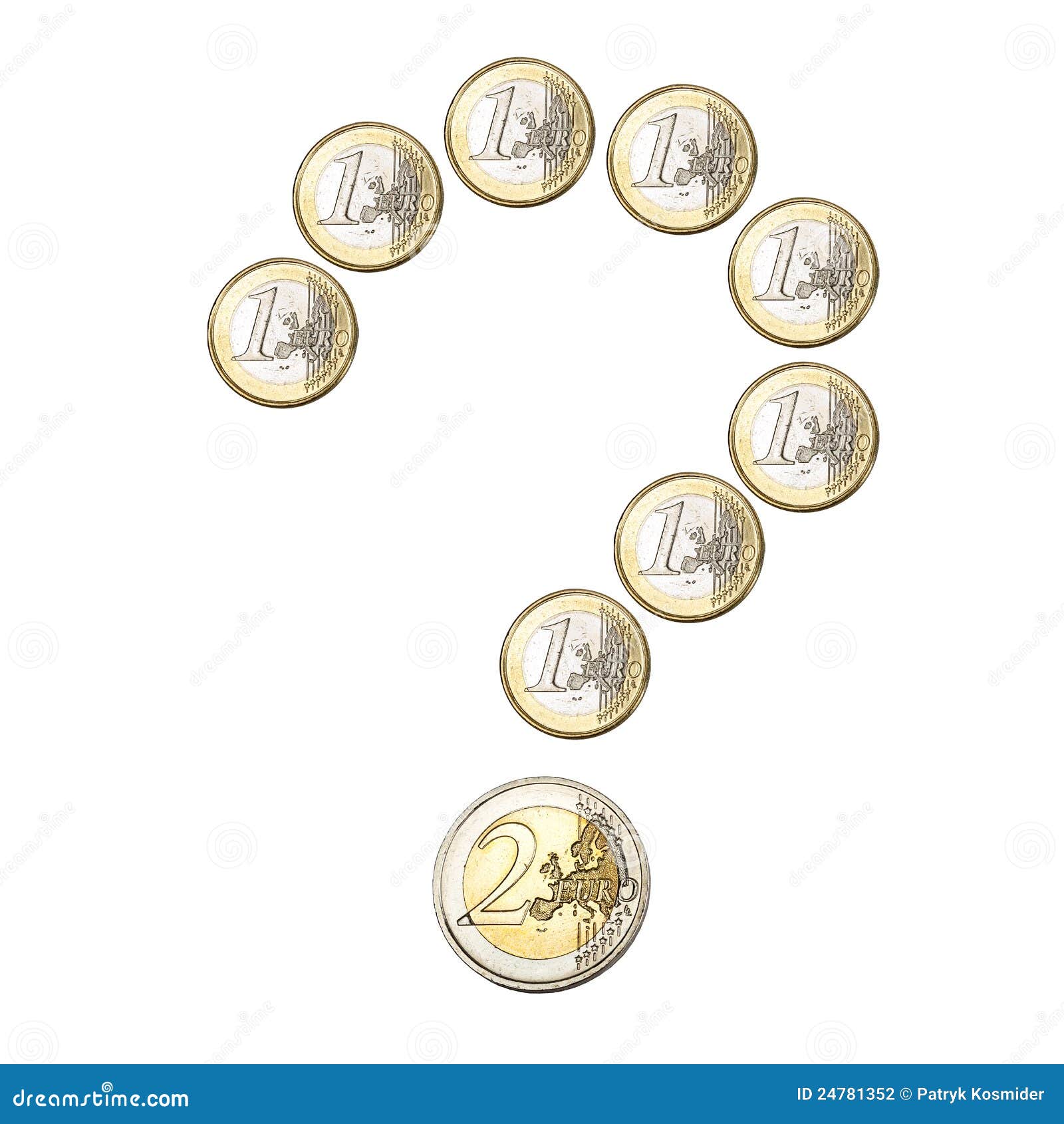 Euro coins question mark stock photo. Image of banking - 24781352