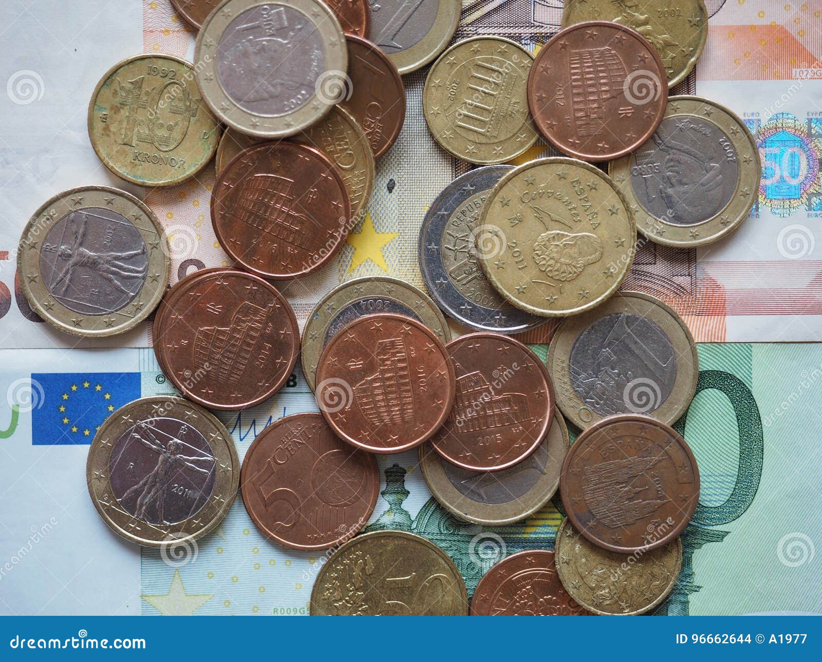 Euro Coins Released by Different Countries Stock Photo - Image of mint ...