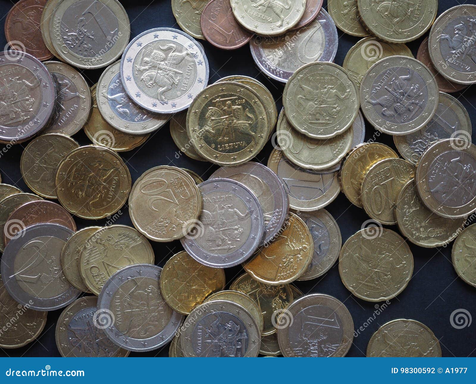 Euro Coins Released by Lithuania Stock Photo - Image of euro ...