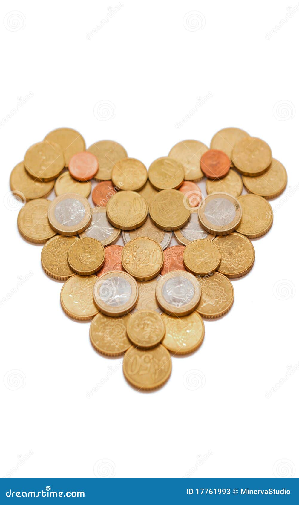 Euro Coins in the Shape of a Heart Stock Image - Image of financial ...