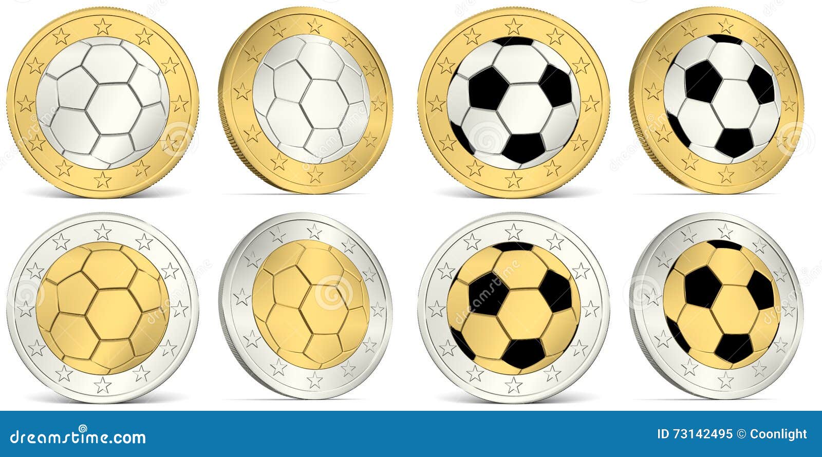 Euro Coins with Soccer Ball Stock Illustration - Illustration of ball ...