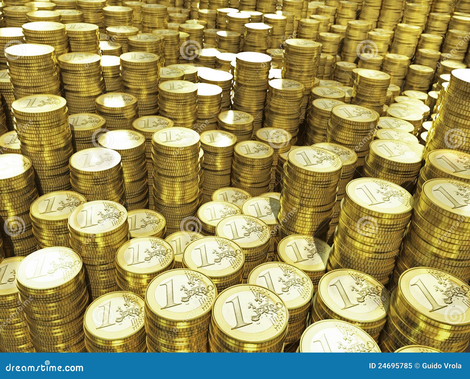 Euro coins in stacks stock illustration. Illustration of growth - 24695785