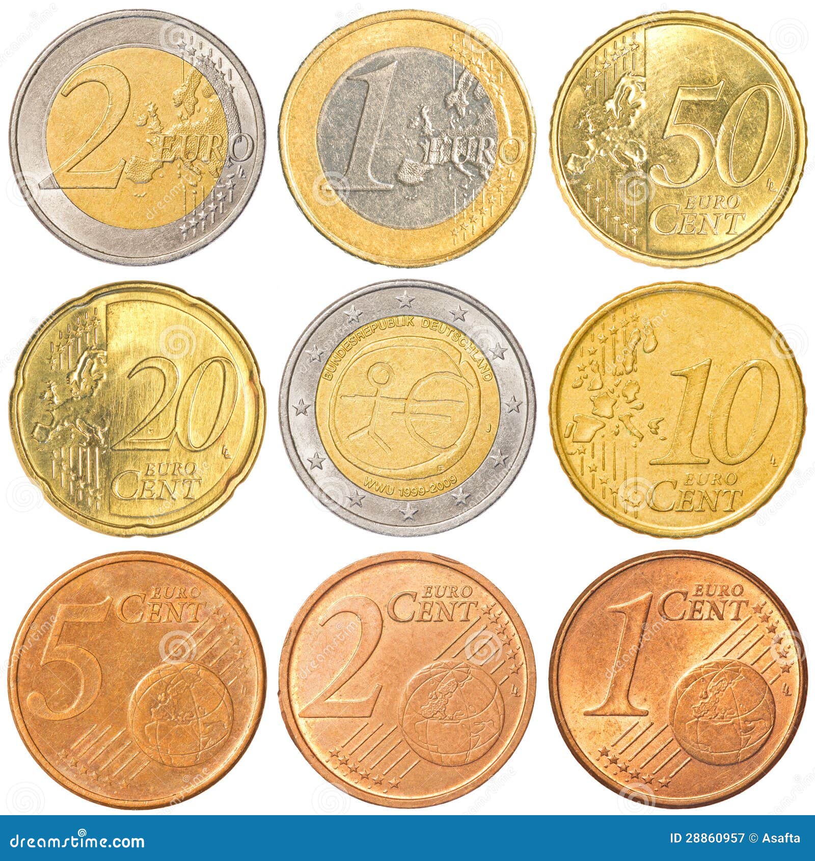 Euro Collection De Pièces De Monnaie Image stock - Image du cent ...