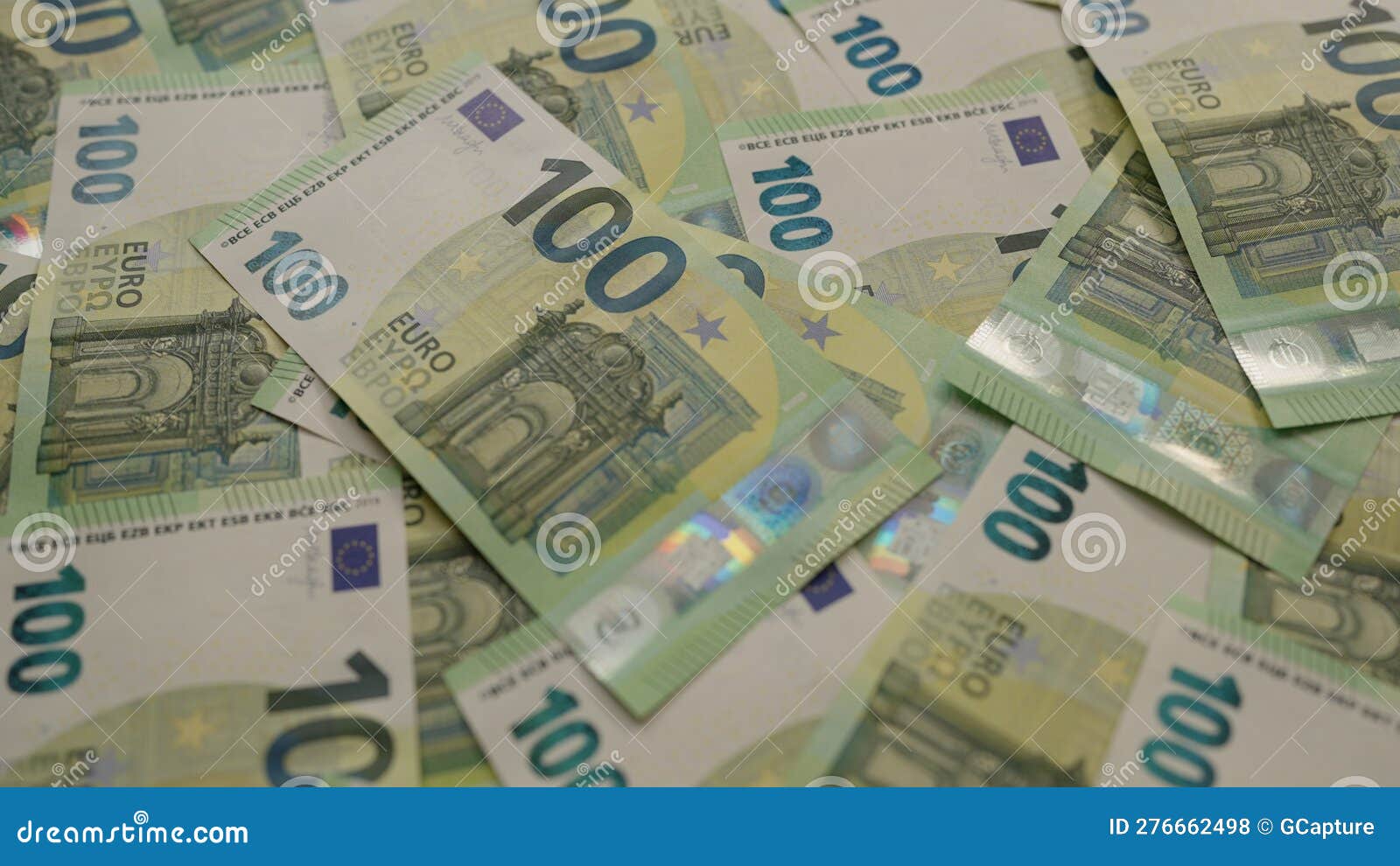 Euro Currency Background with 100 Bills Stock Photo - Image of cash ...