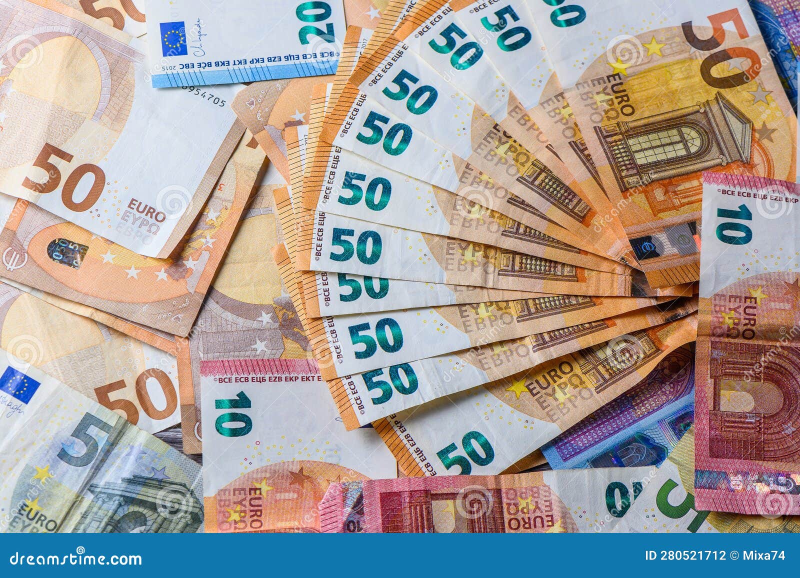 Euro Currency Banknotes As a Background 1, Paper Euro Denominations 10 ...