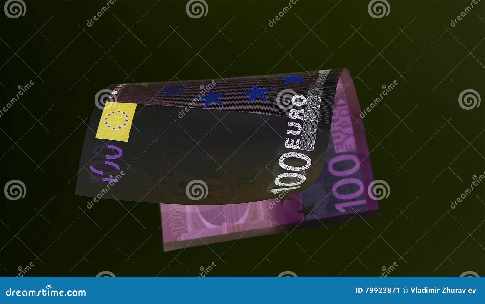 Euro Currency (banknotes ) in UV Light Protection Stock Illustration ...