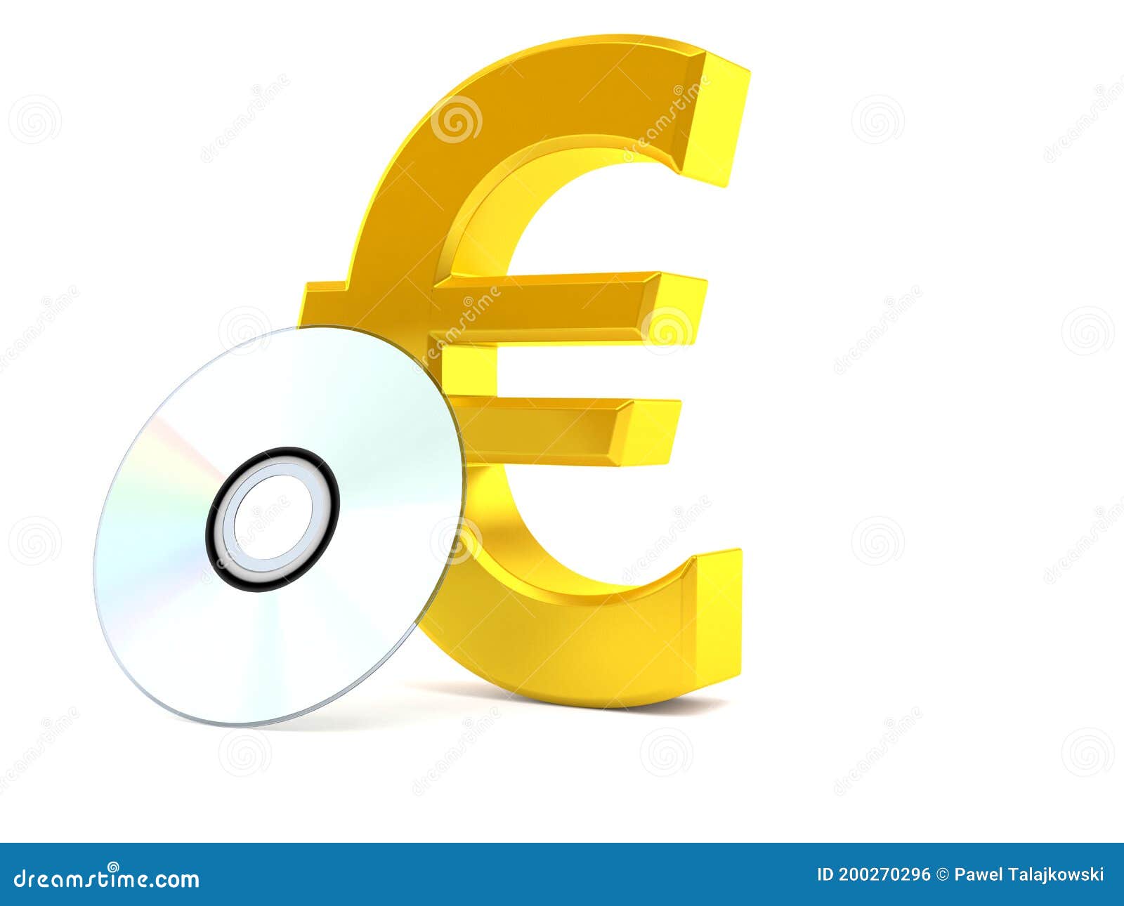 Euro currency with cd disc stock illustration. Illustration of money ...