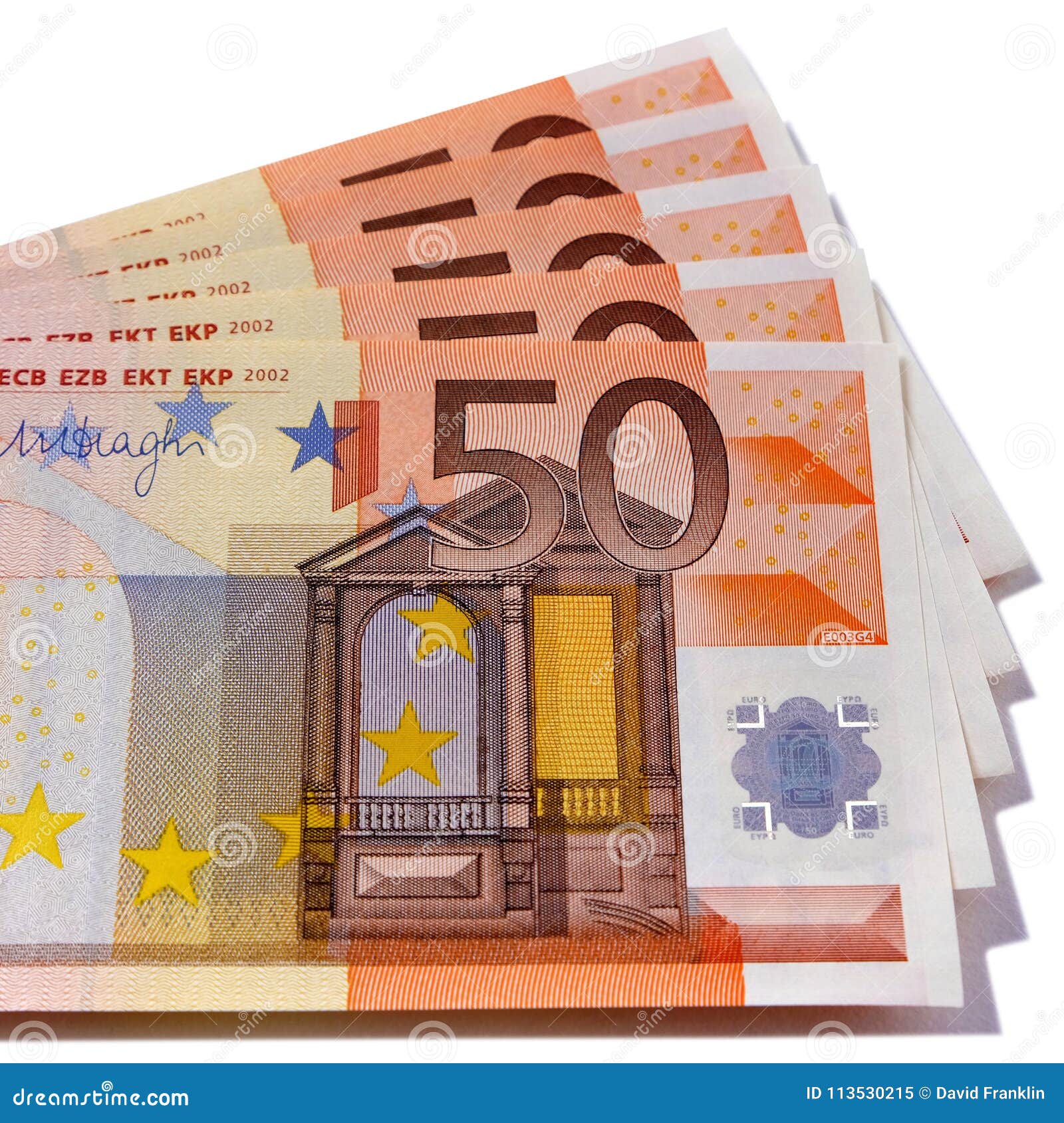 Euro 50 Currency Notes Fan Shape Closeup Stock Image - Image of europe ...