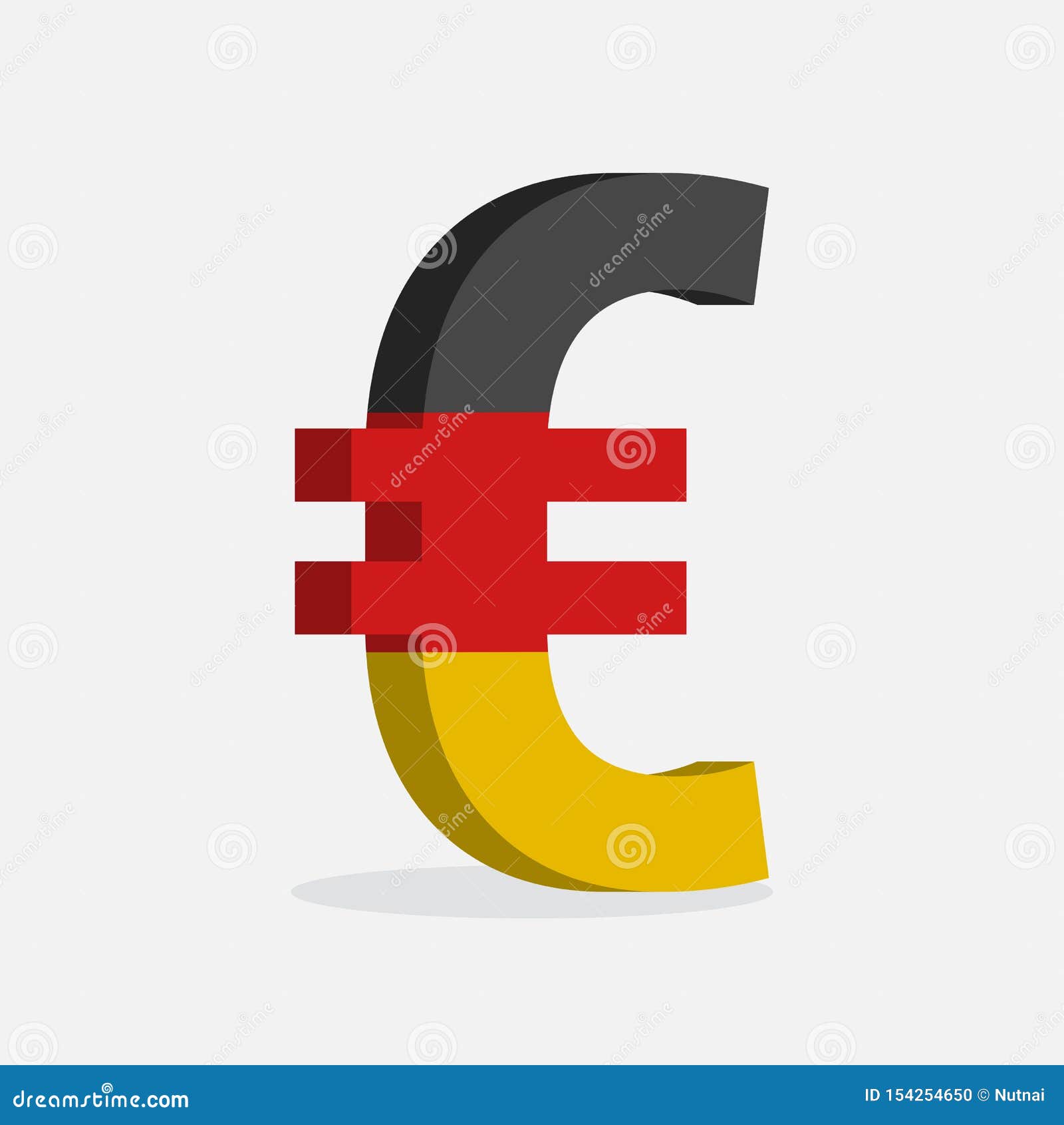 Euro Currency Symbol with Flag of Germany Stock Vector - Illustration ...