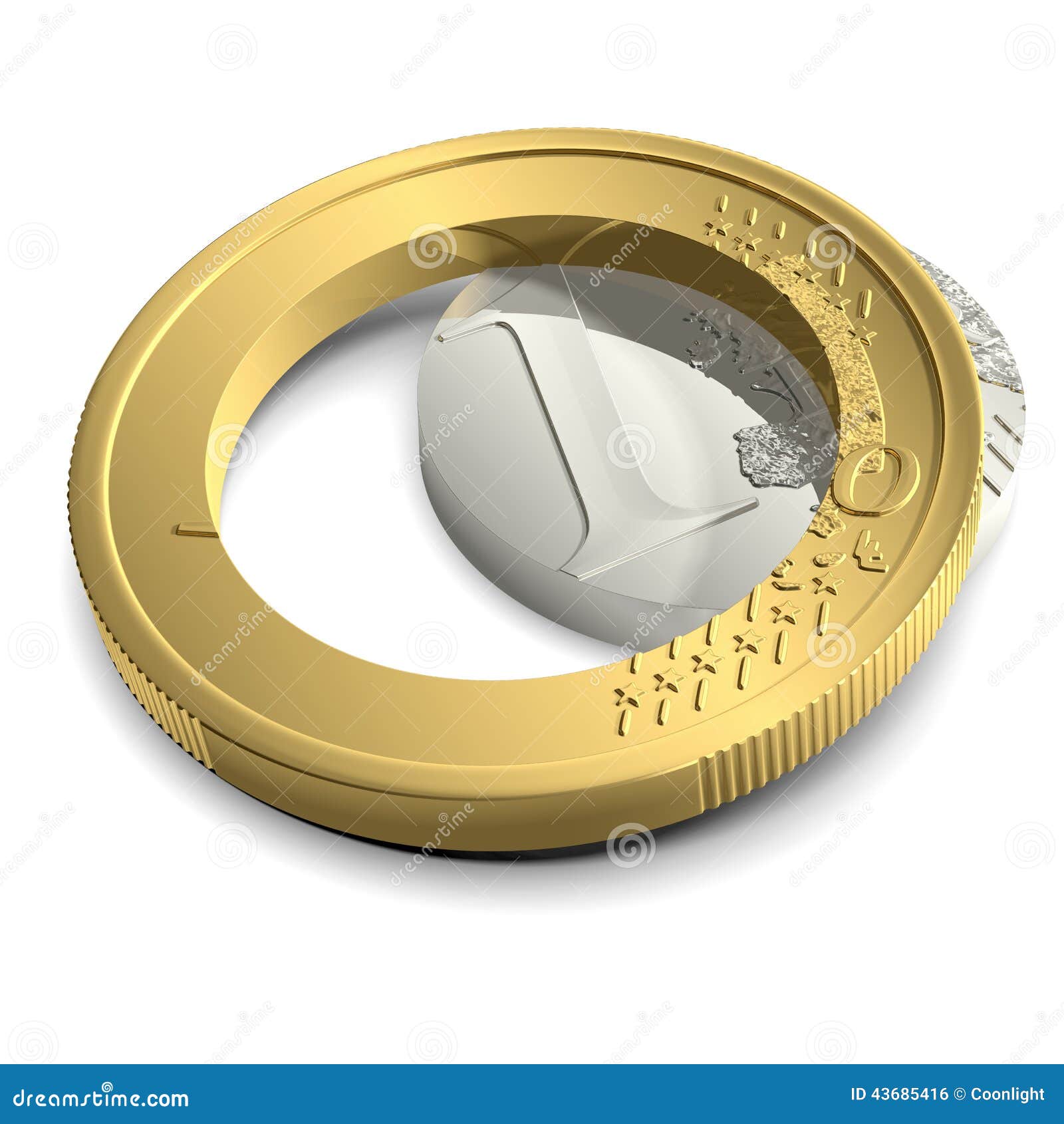 Euro cut in pieces lying stock illustration. Illustration of silver ...