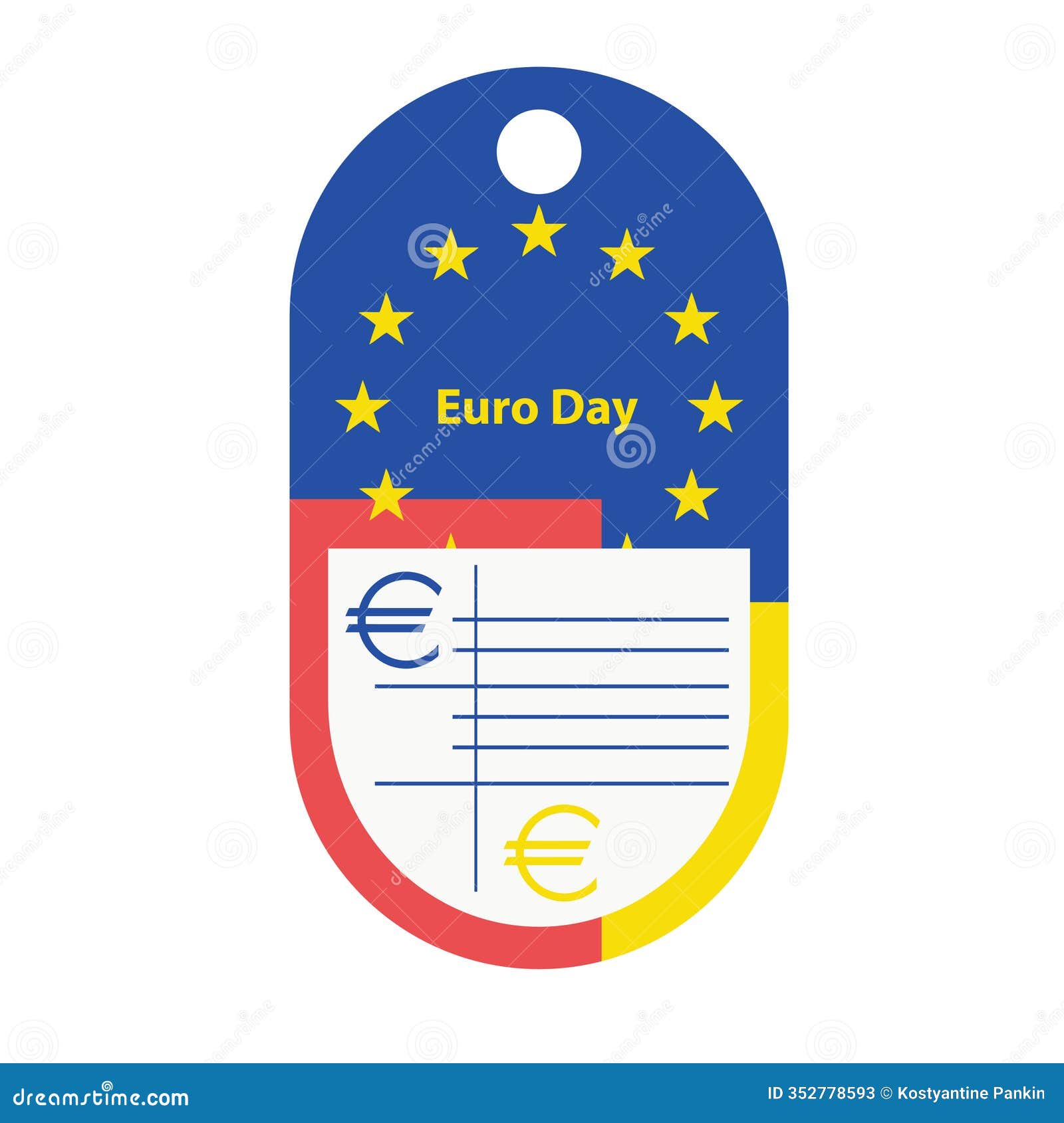 Euro Day token shaped tag stock illustration. Illustration of clipart ...