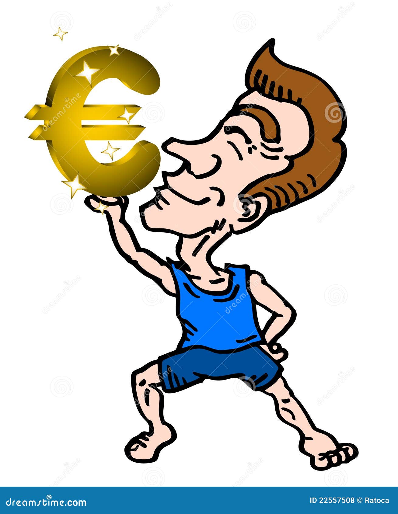 Euro de dessin animé illustration de vecteur. Illustration du homme ...