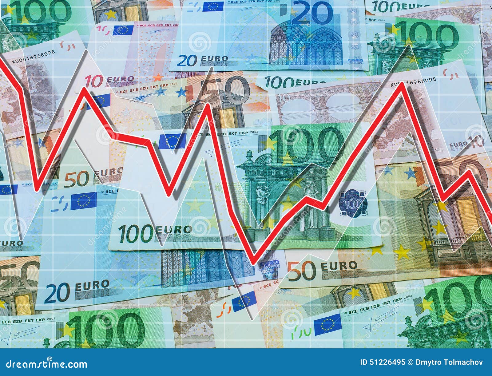 Descending Graph Made Of Stacked Golden Coins Stock Image ...