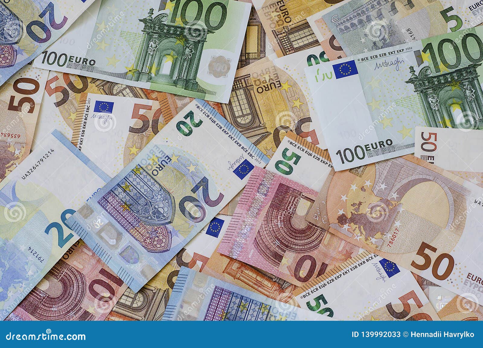 Euro of Different Denominations 2 Stock Image - Image of financial ...