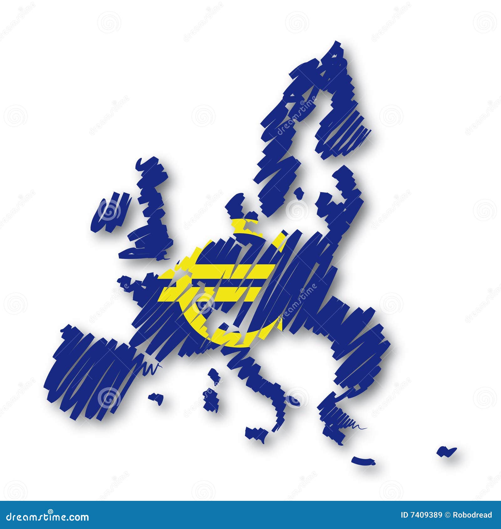 Euro do mapa (vetor) ilustração do vetor. Ilustração de europa - 7409389