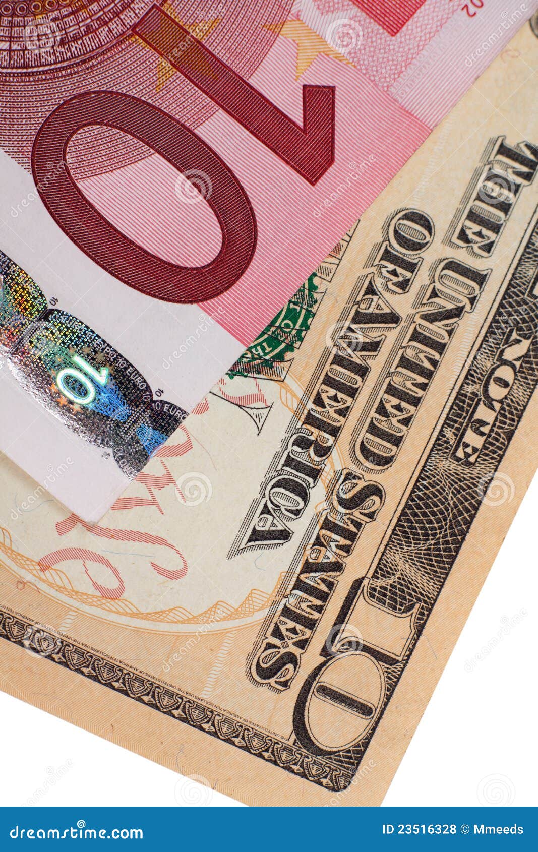 Euro and dollar stock photo. Image of notes, business - 23516328
