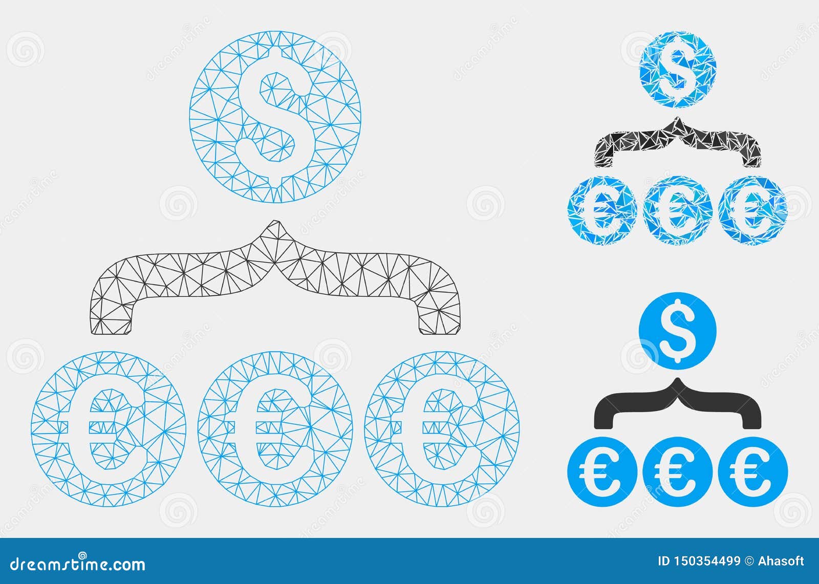 Euro Dollar Conversion Aggregator Vector Mesh Carcass Model and ... Euro Dollar Conversion Aggregator Vector Mesh Carcass Model and ...
