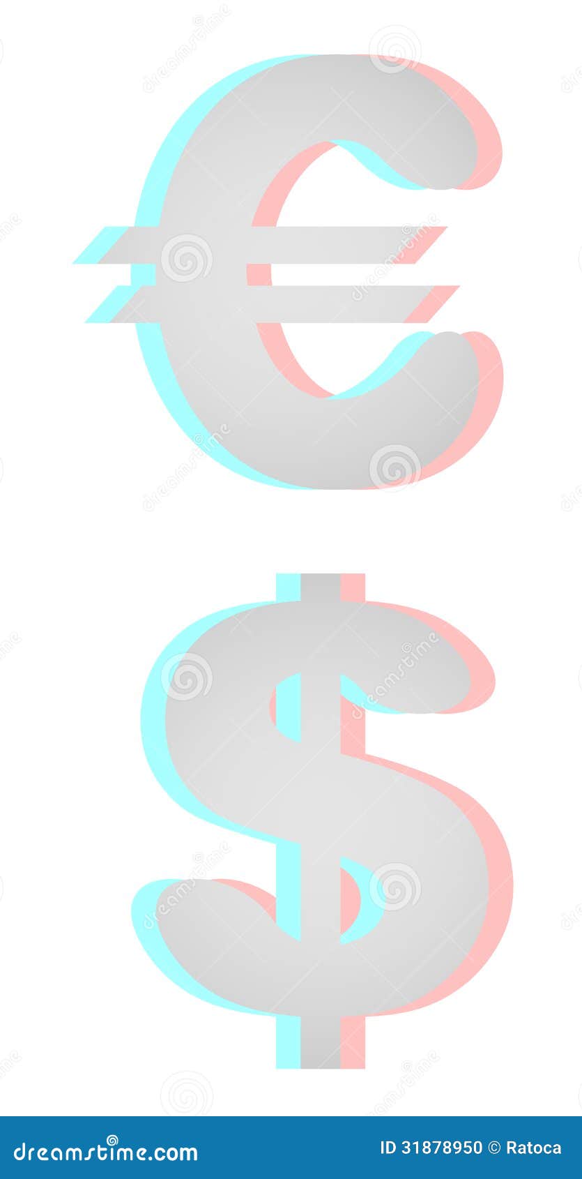 Euro and dollar stock vector. Illustration of currency - 31878950