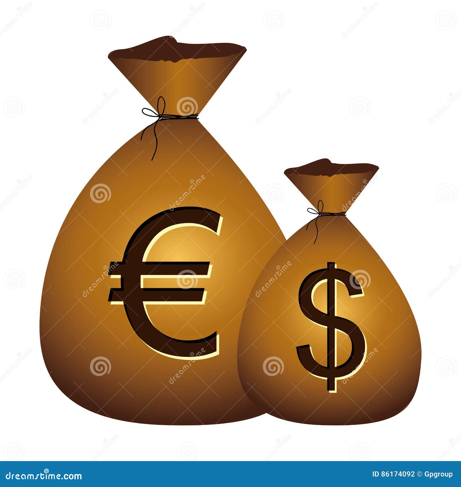 Euro and Dollar Currency Symbol Icon Stock Illustration - Illustration ...