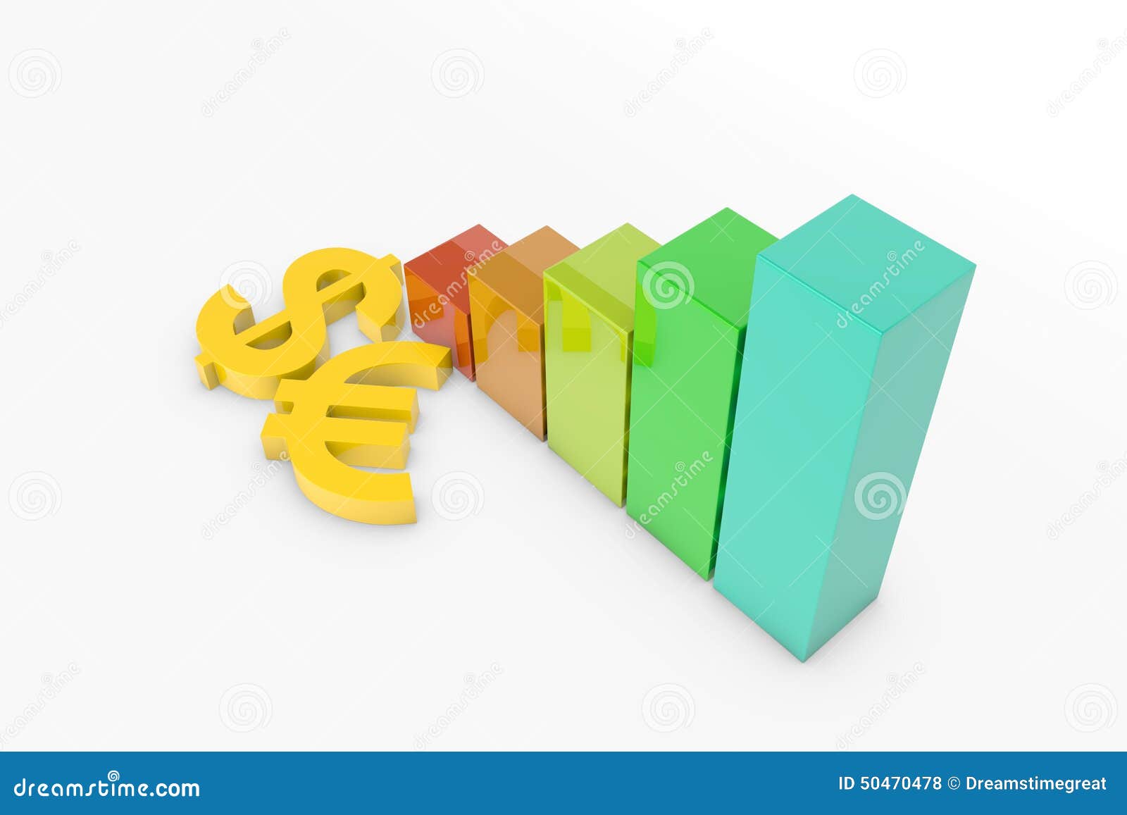 Euro and Dollar Sign with Graph Stock Photo - Image of small ...