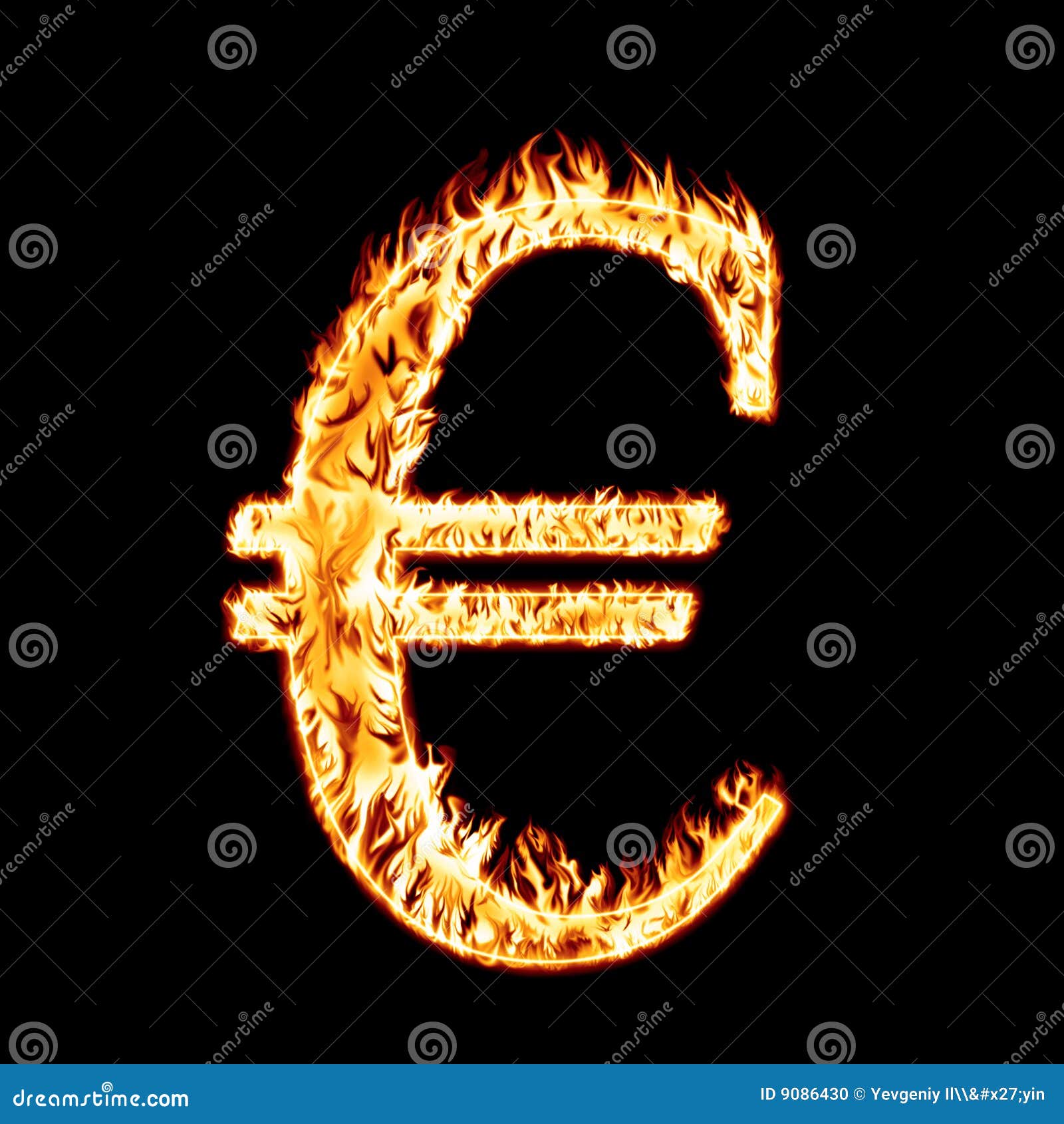 Euro in a fire stock illustration. Illustration of capital - 9086430