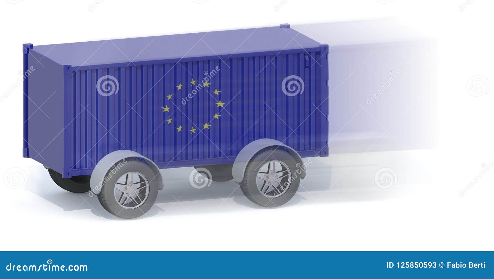 Euro Flag Shipping Container with Wheels Stock Illustration ...