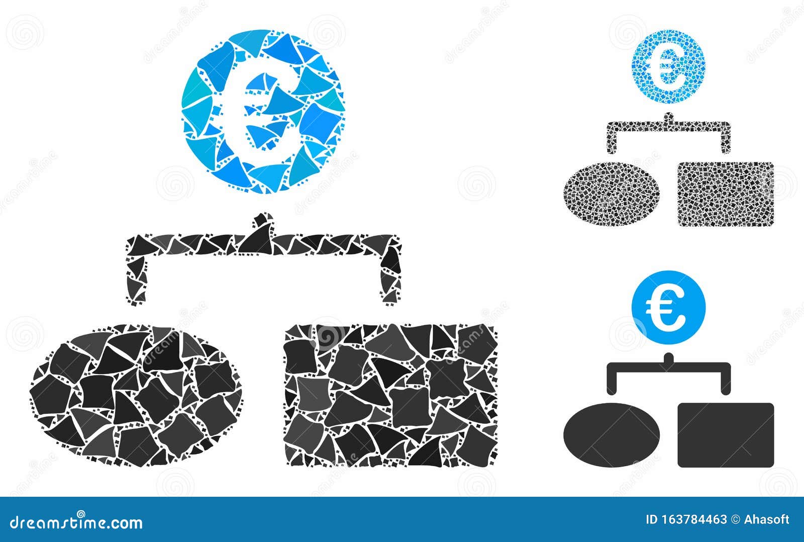 Euro Flow Chart Composition Icon of Bumpy Elements Stock Illustration ...