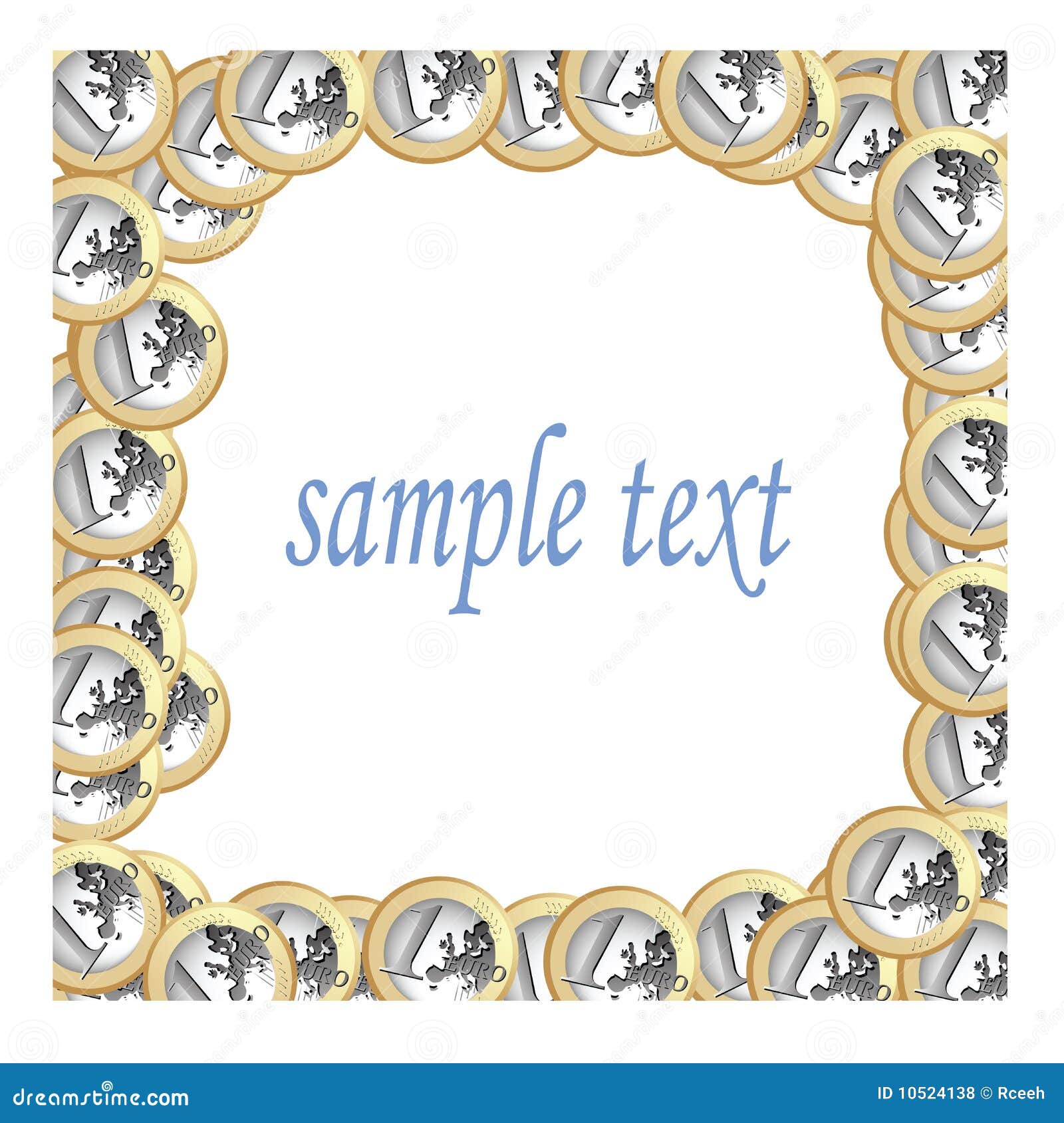 Euro frame stock vector. Illustration of gold, background - 10524138