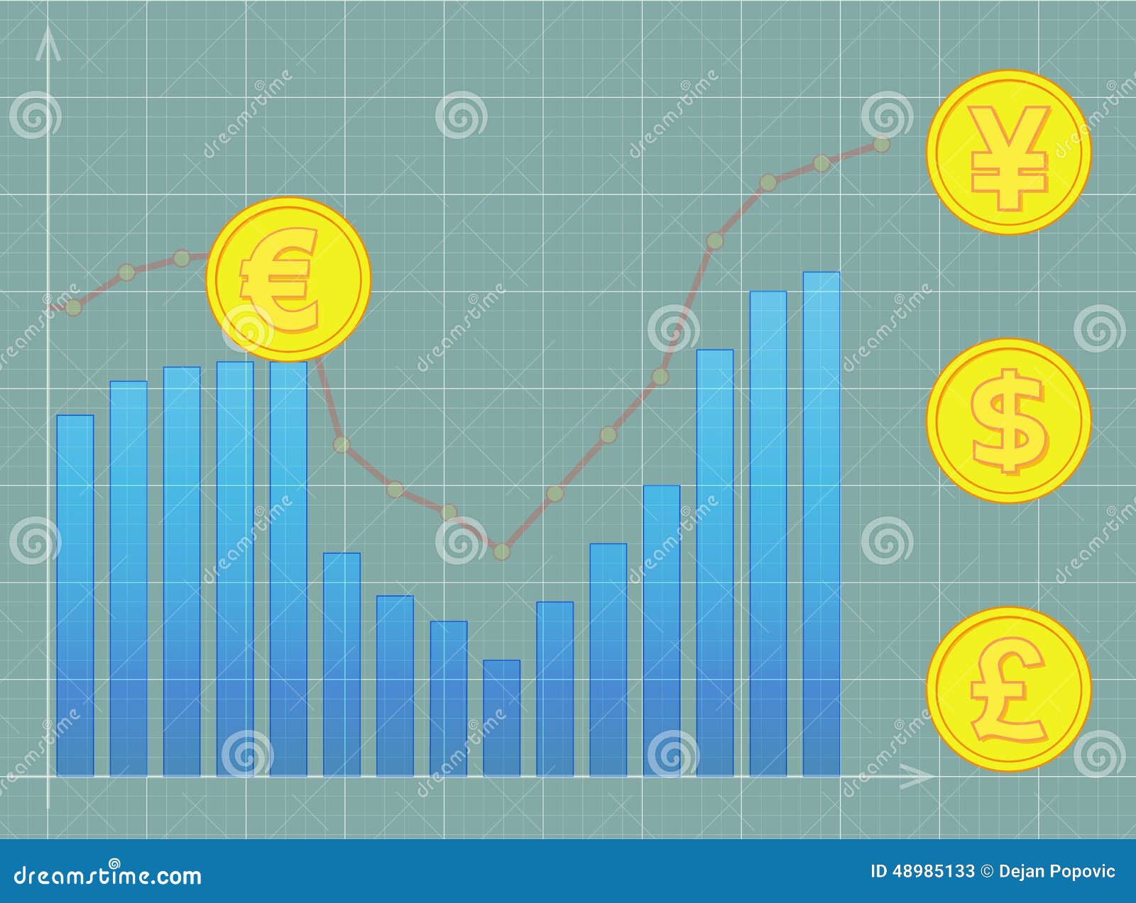 Euro in front of recession stock illustration. Illustration of currency ...