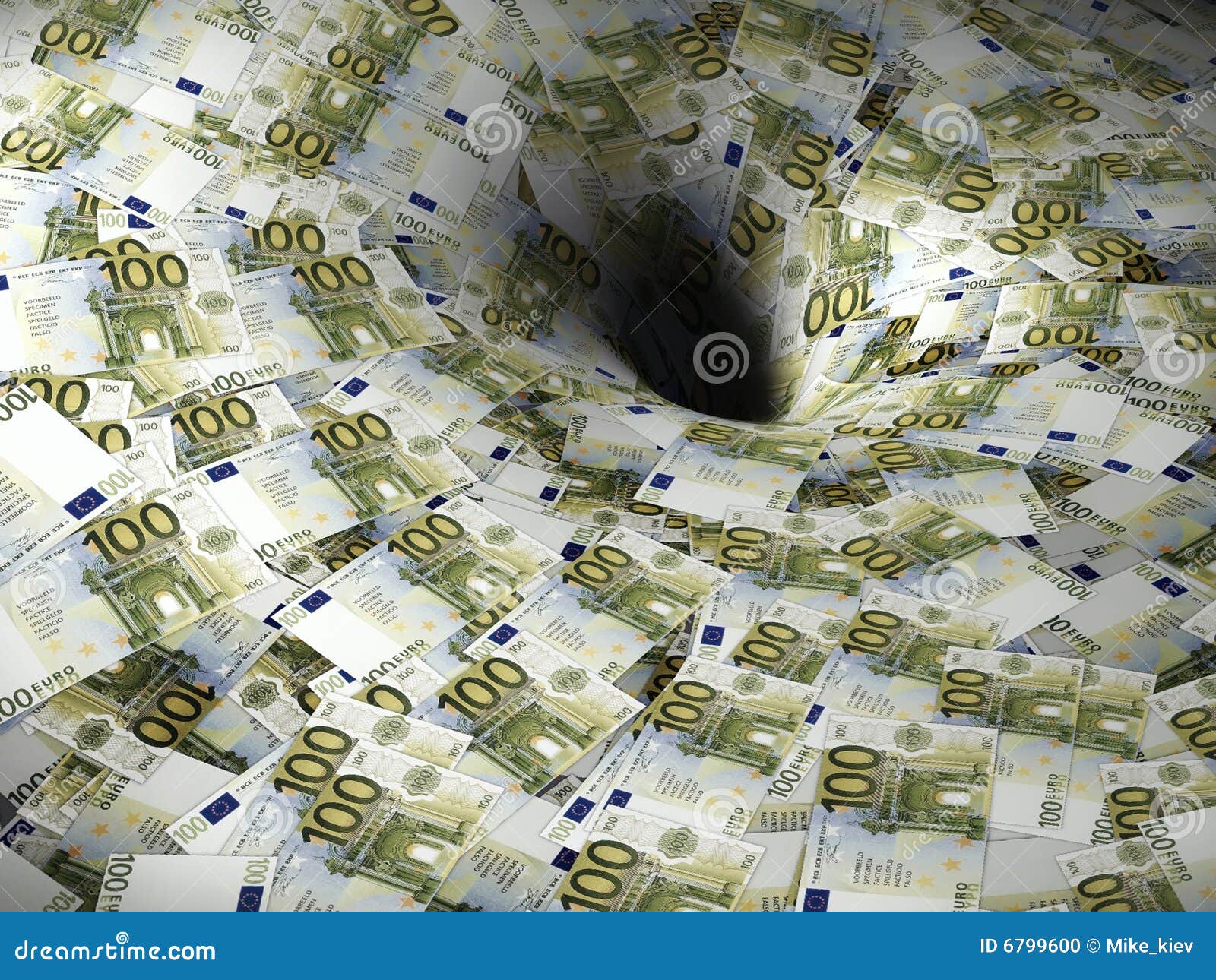 Euro Geldstroom in Zwart Gat Stock Foto - Image of instorting, zaken ...