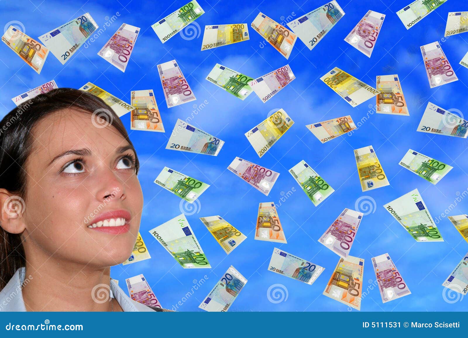 Euro and Girl stock image. Image of girls, cash, beauty - 5111531