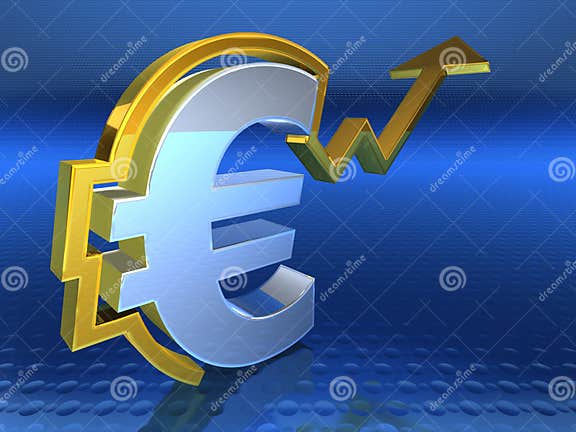 Euro going up stock illustration. Illustration of europe - 2666619