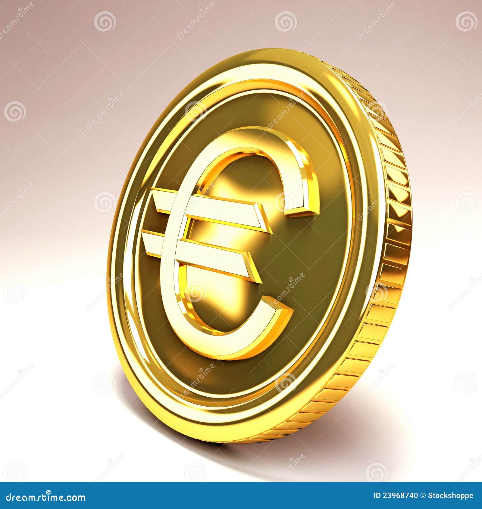 Euro Gold Coin stock illustration. Illustration of exchange - 23968740