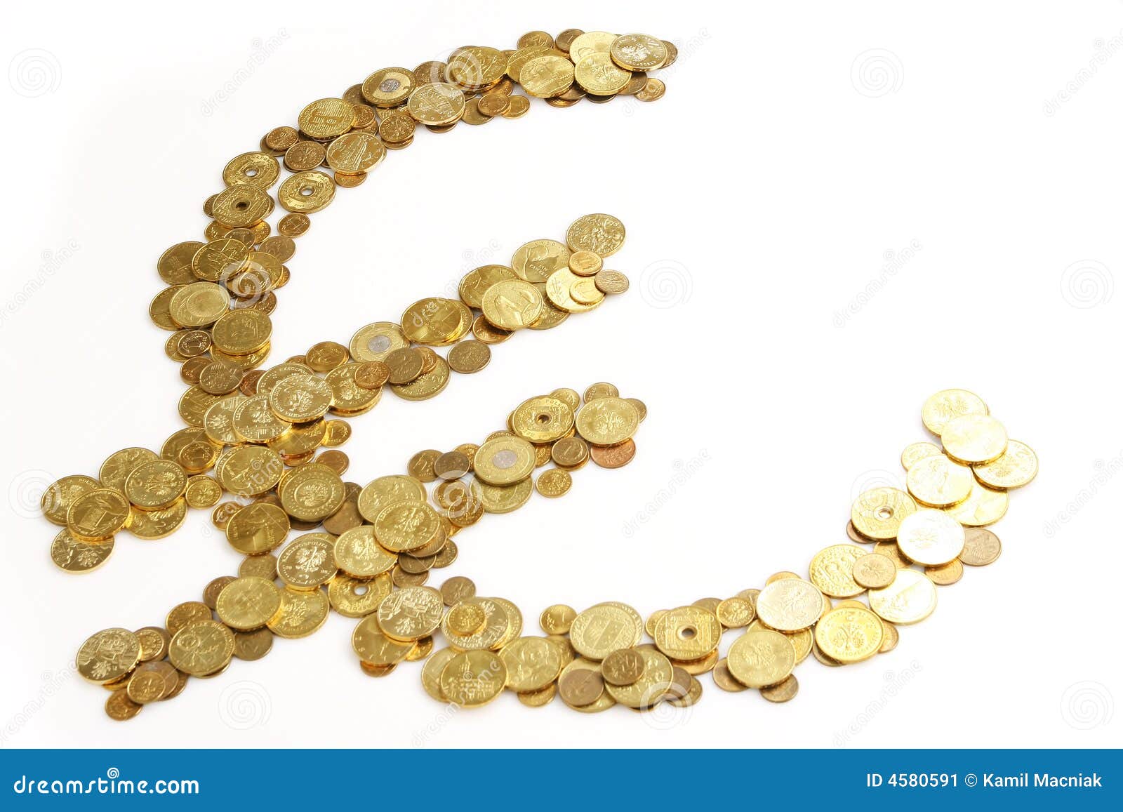 Euro gold sign stock image. Image of isolated, business - 4580591