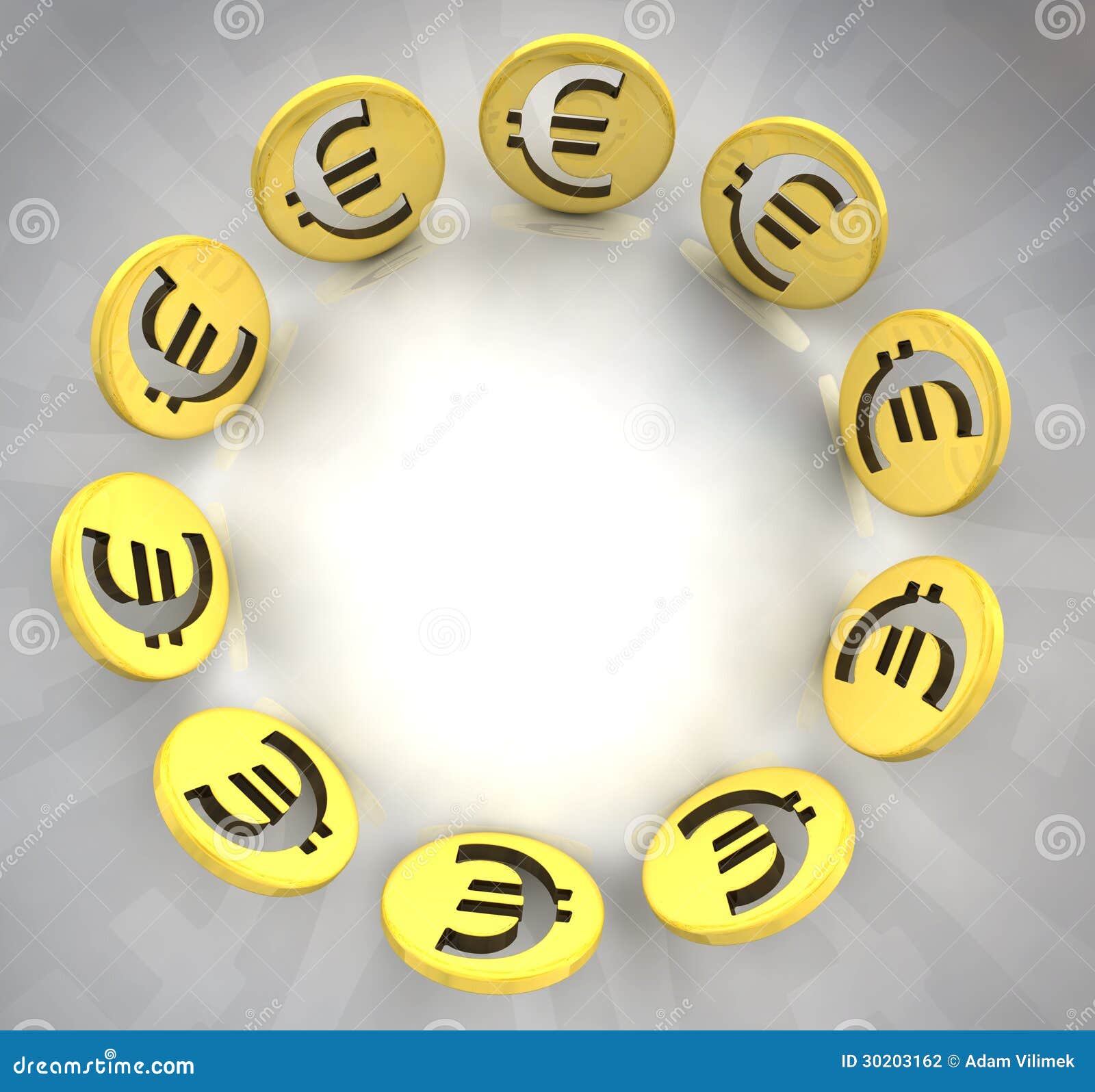 Euro Golden Coin Symbol Composition Stock Illustration - Illustration ...