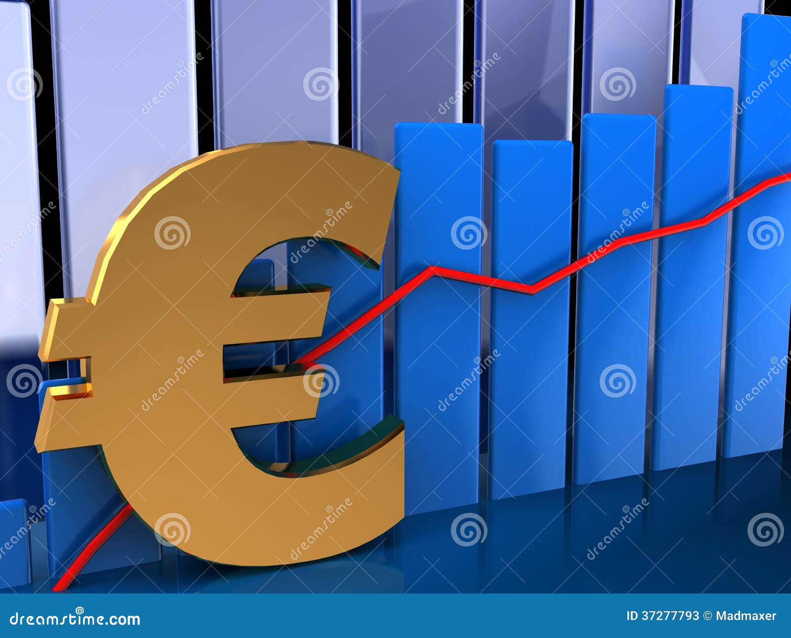 Euro graph stock illustration. Illustration of graphic - 37277793