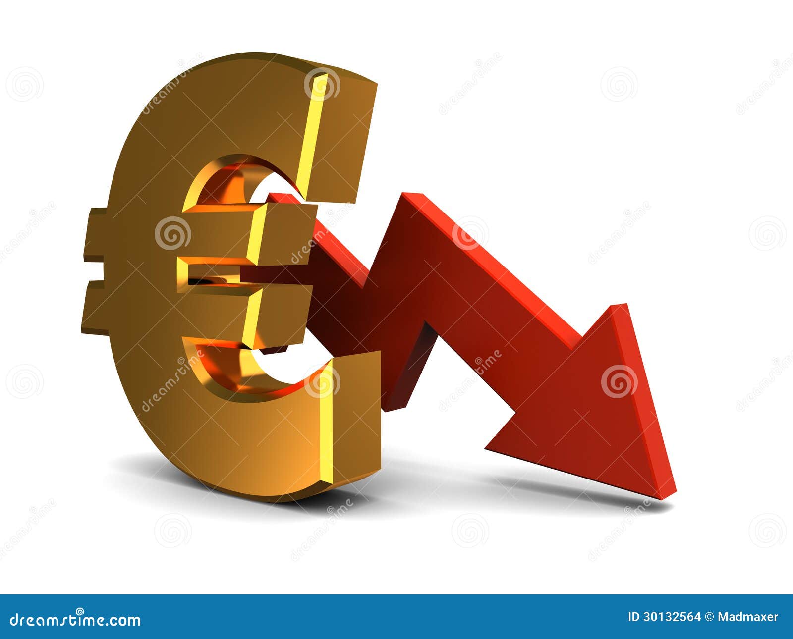 Euro graphique en baisse illustration stock. Illustration du down ...