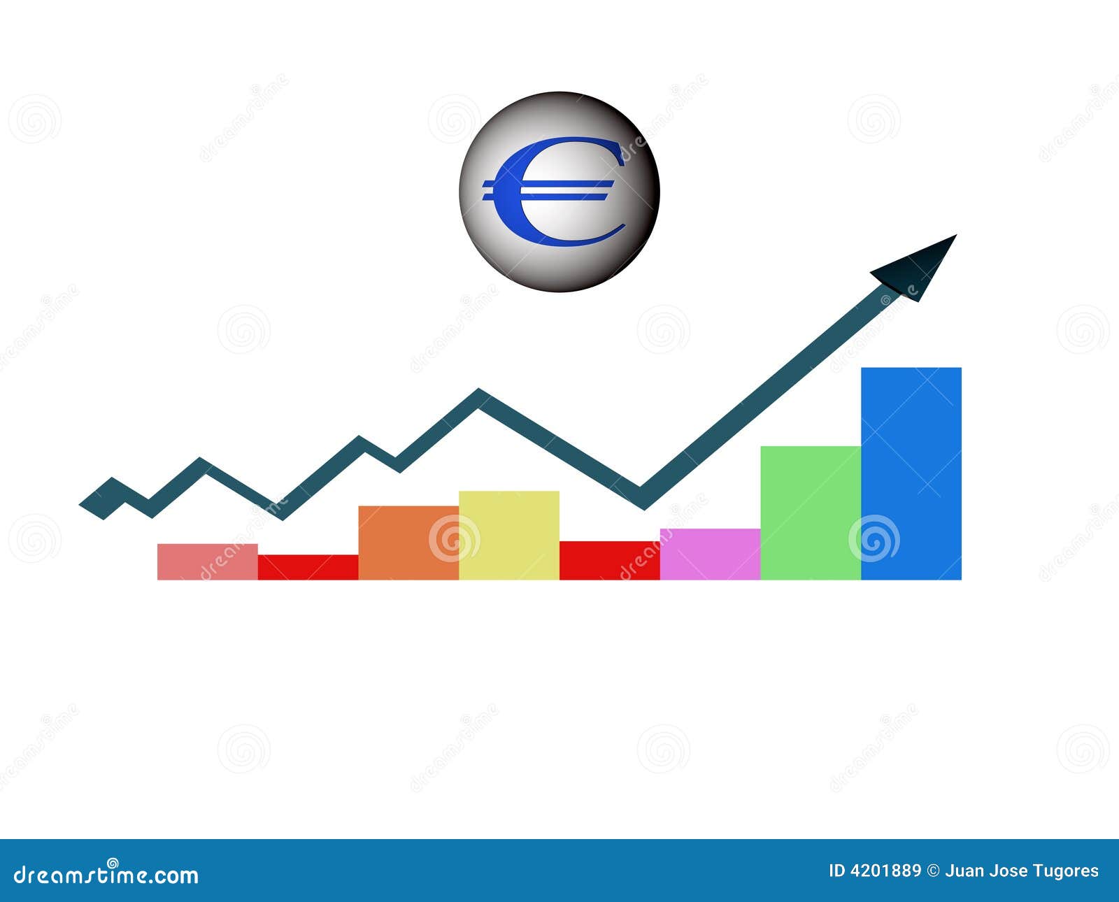 Euro growth stock illustration. Illustration of graphical - 4201889