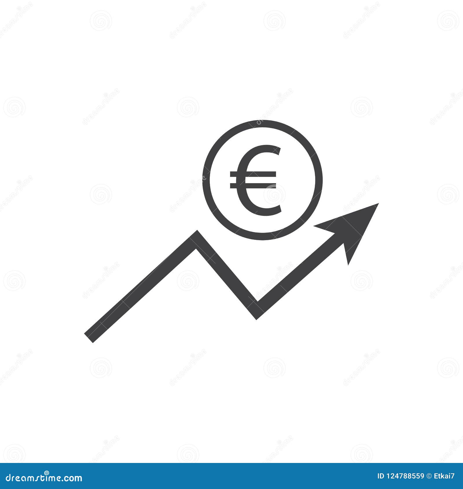 Euro Growth Icon with Arrow Sign. Earnings Increase Stock Vector ...