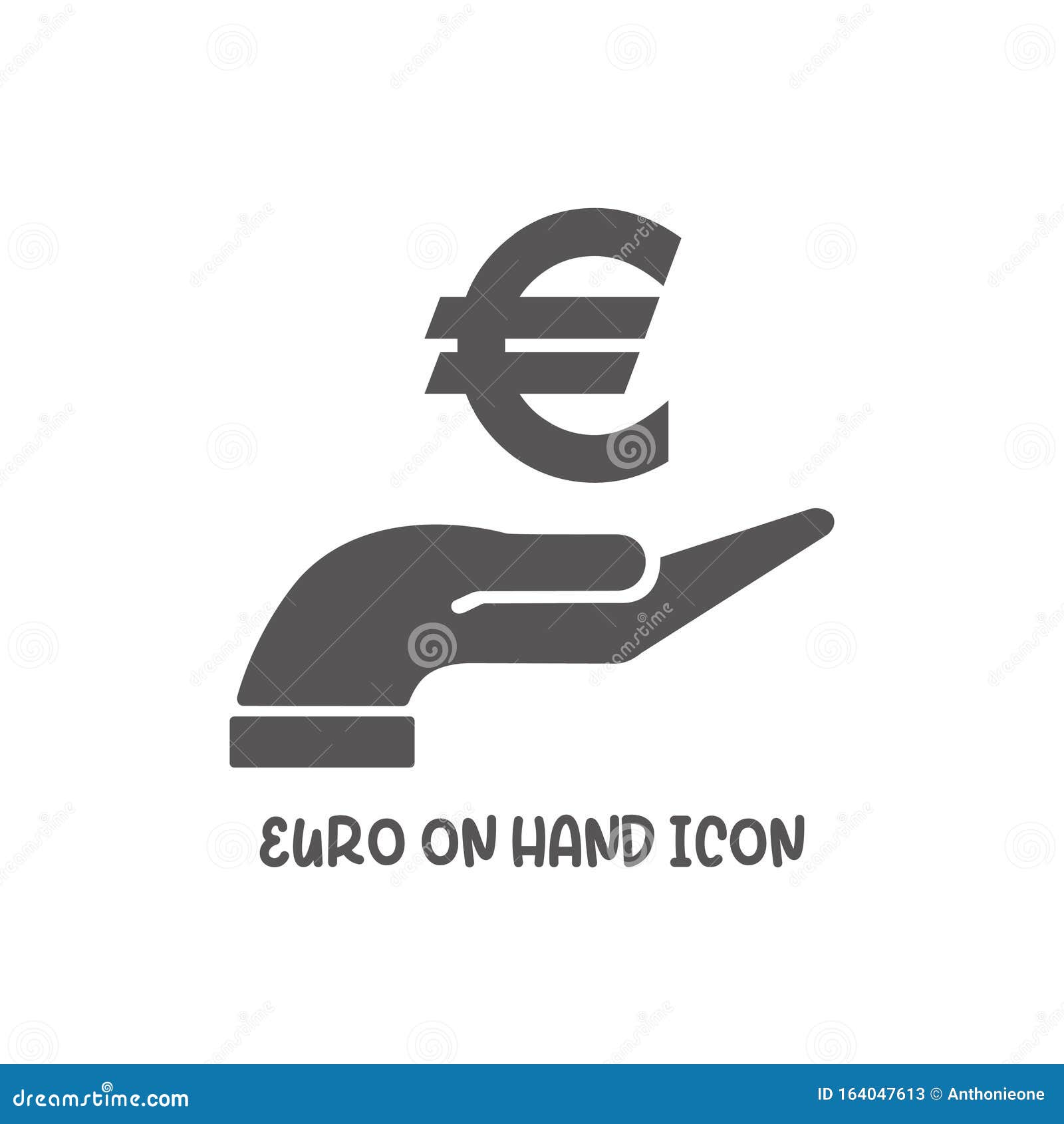 Euro on Hand Icon Simple Flat Style Vector Illustration Stock Vector ...