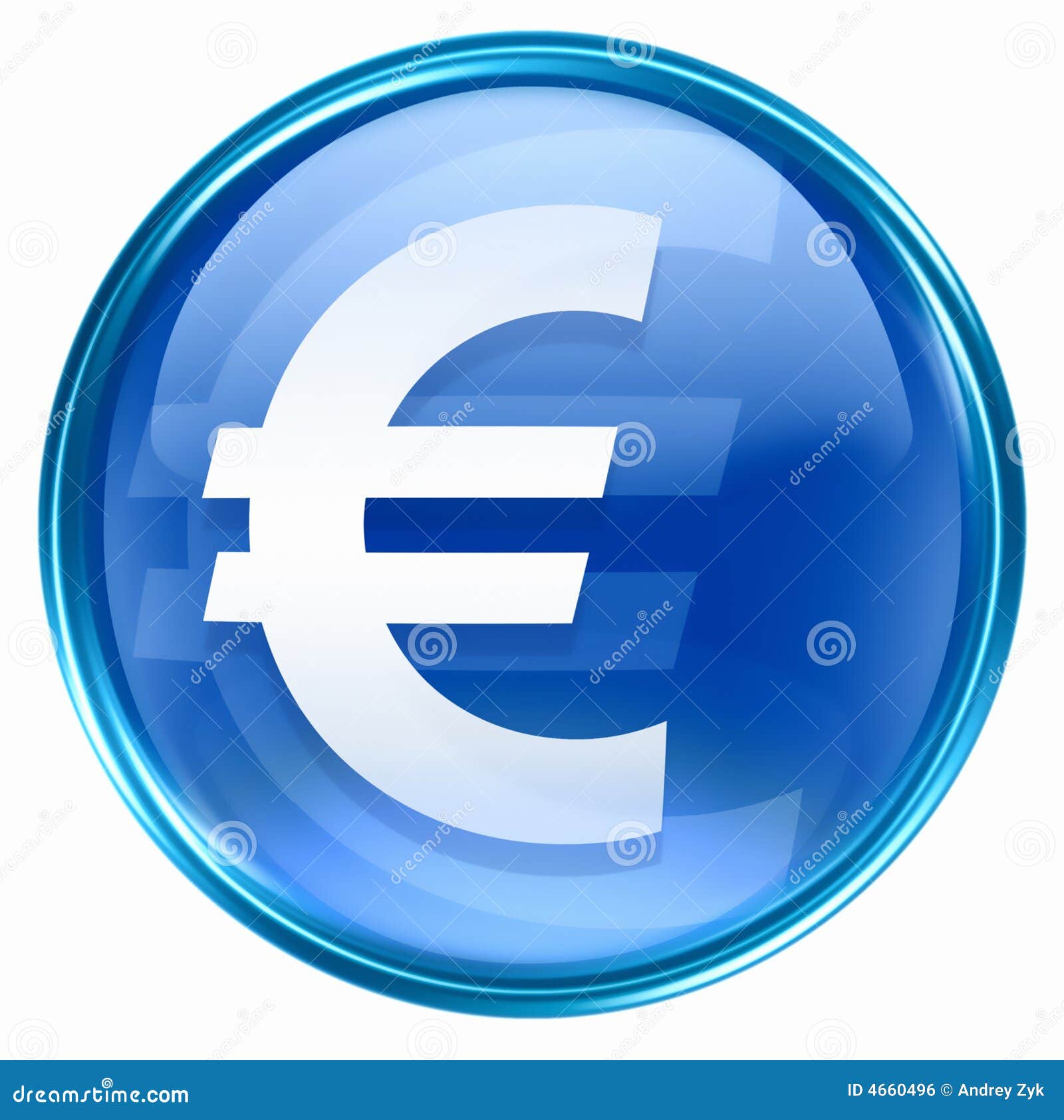 Euro icon blue stock illustration. Illustration of metallic - 4660496