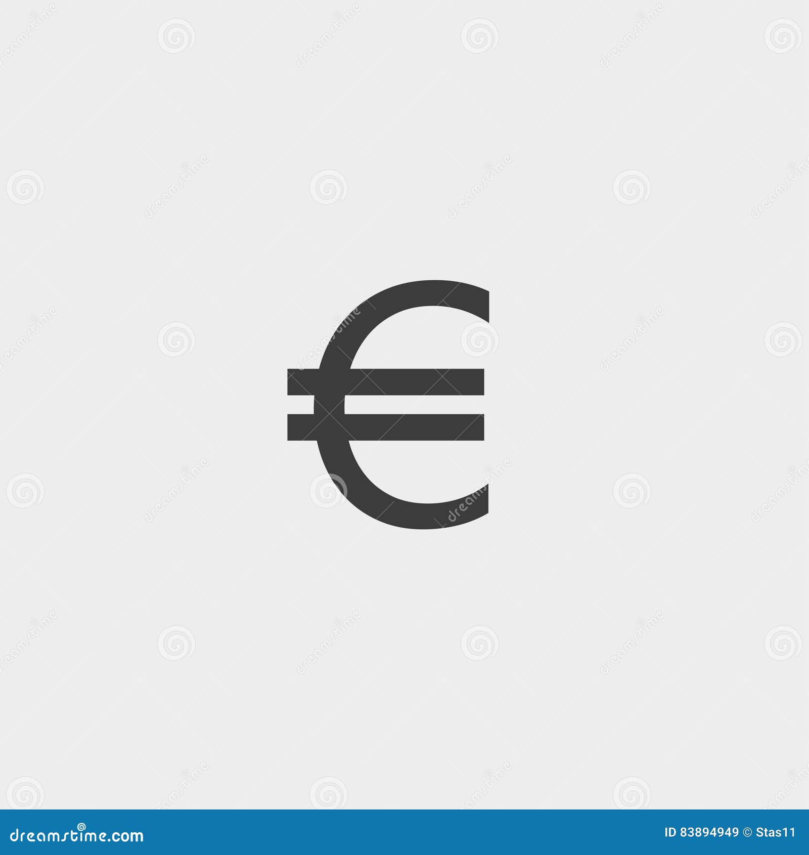 Euro Icon in a Flat Design in Black Color. Vector Illustration Eps10 ...