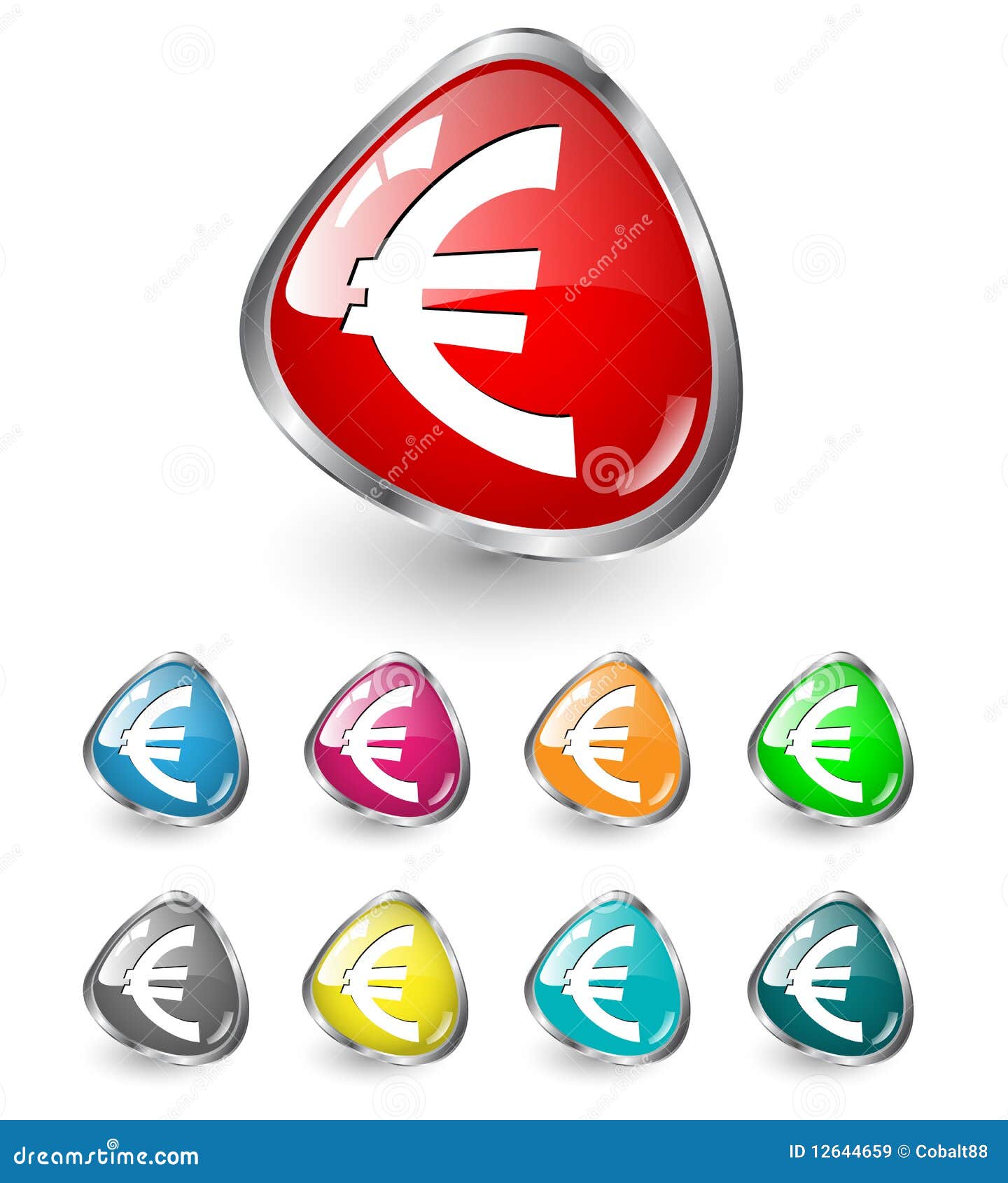 Euro icon set, vector stock vector. Illustration of europe - 12644659