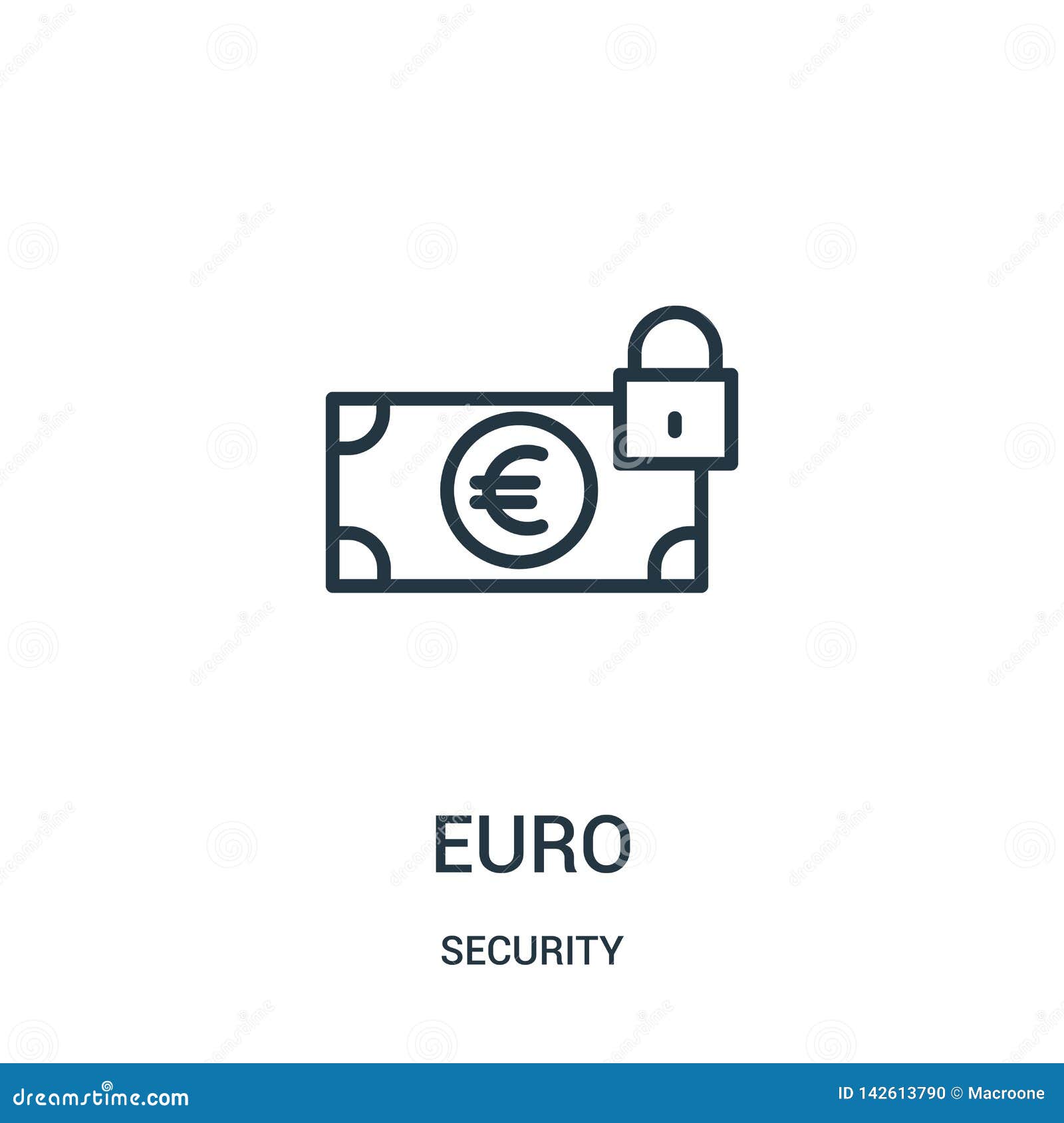 Euro Icon Vector from Security Collection. Thin Line Euro Outline Icon ...