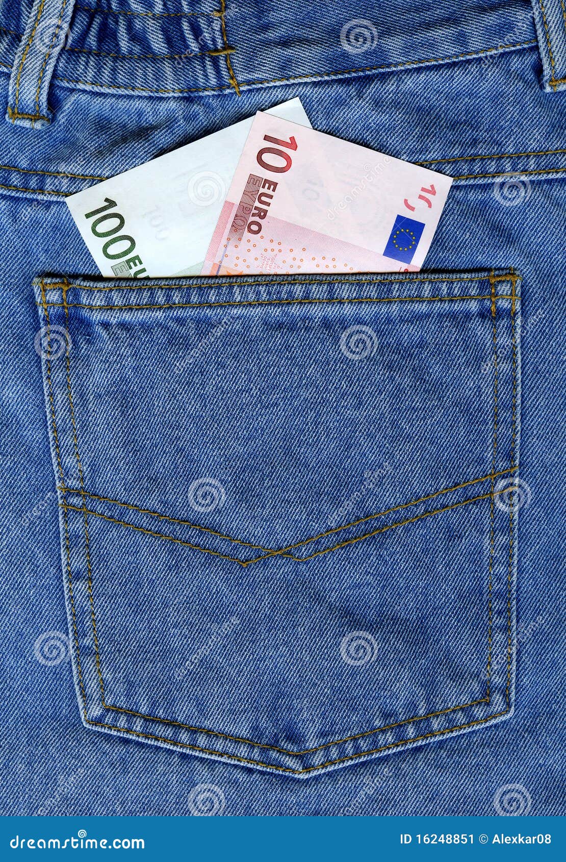 Euro in a jeans pocket stock image. Image of pants, jeans - 16248851