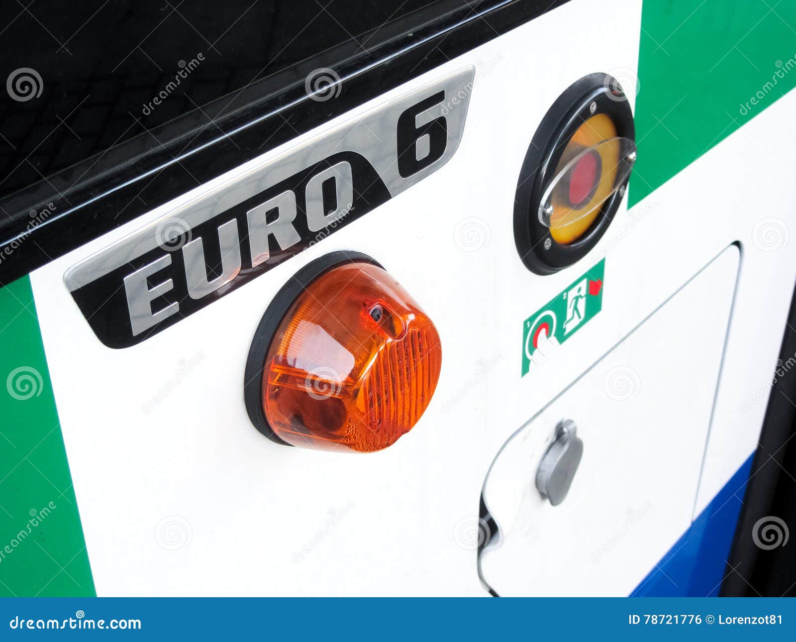 Euro 6 Label on Bus for Urban Transport Stock Photo - Image of town ...